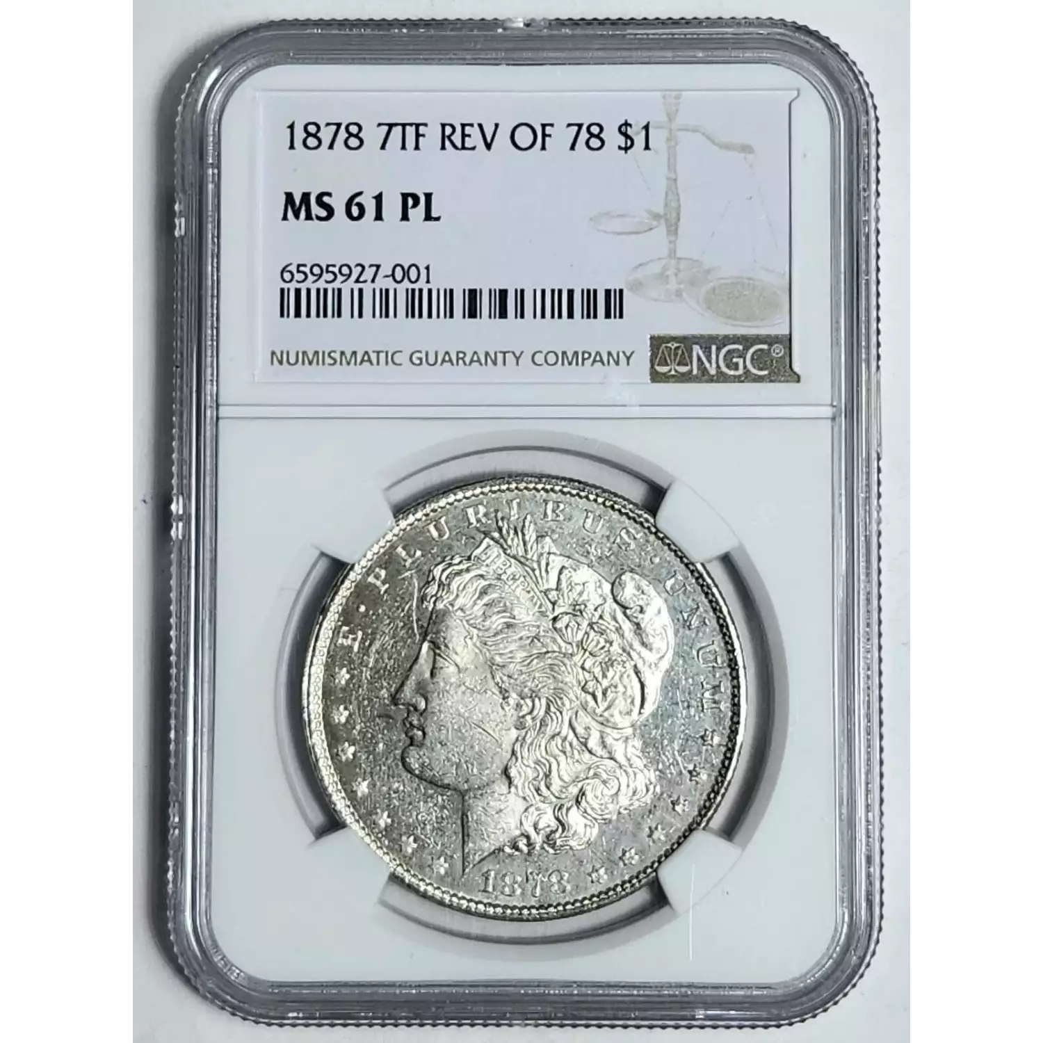 1878 Morgan Silver Dollar NGC MS-61 PL 7tf rev of 78 - Bob Paul Rare Coins