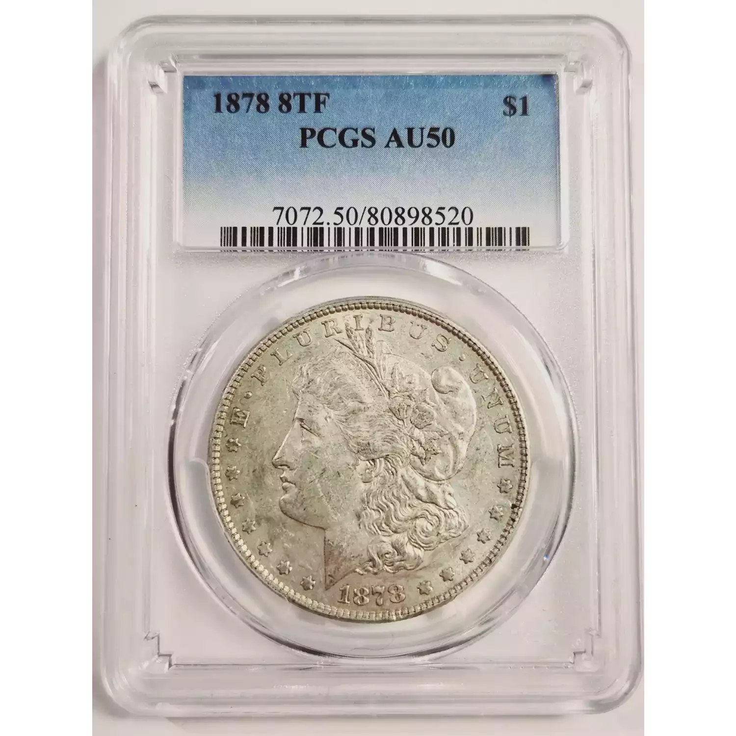 1878 Morgan Silver Dollar PCGS AU-50 8TF - Bob Paul Rare Coins