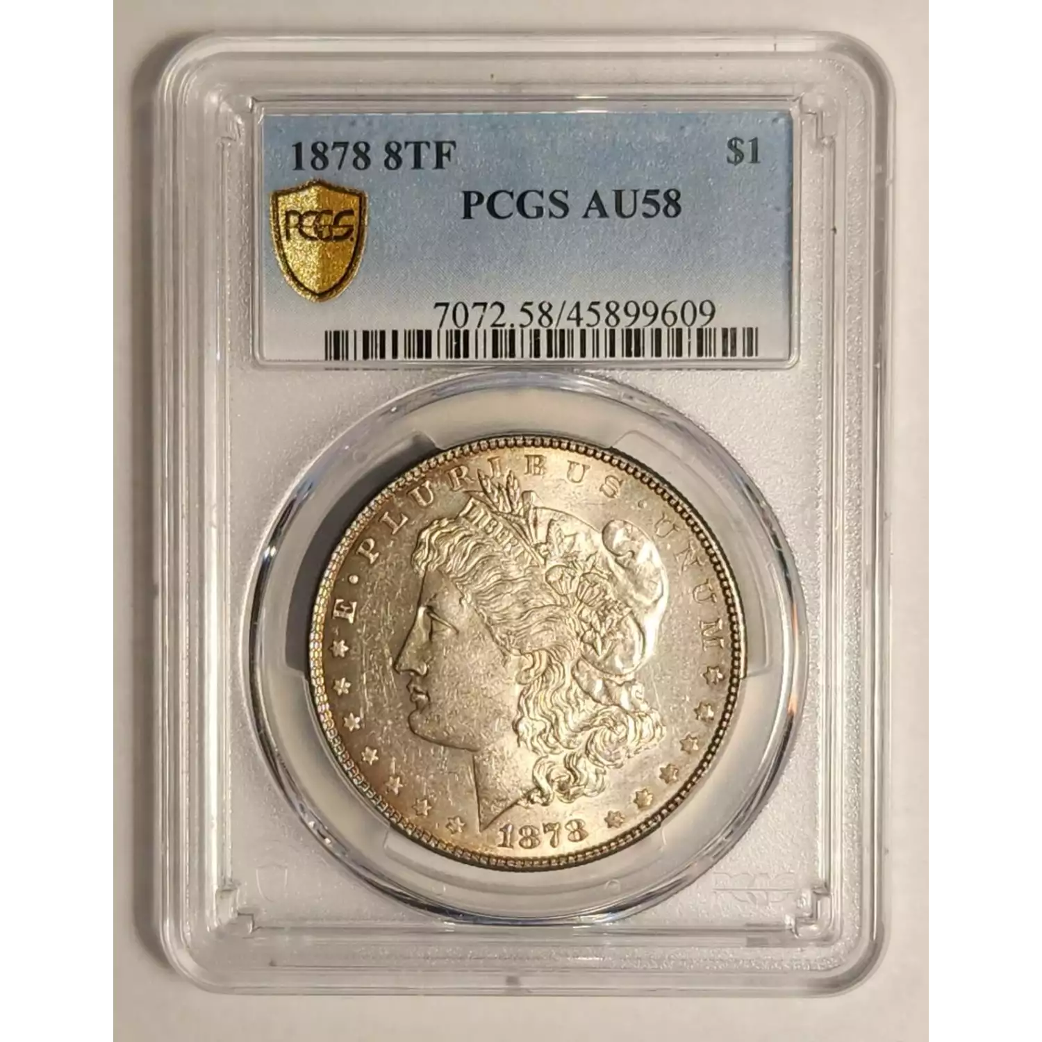 1878 Morgan Silver Dollar PCGS AU-58 8TF - Bob Paul Rare Coins