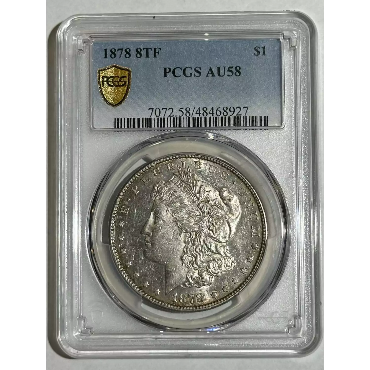 1878 PCGS AU-58 8TF Morgan Silver Dollar - Bob Paul Rare Coins