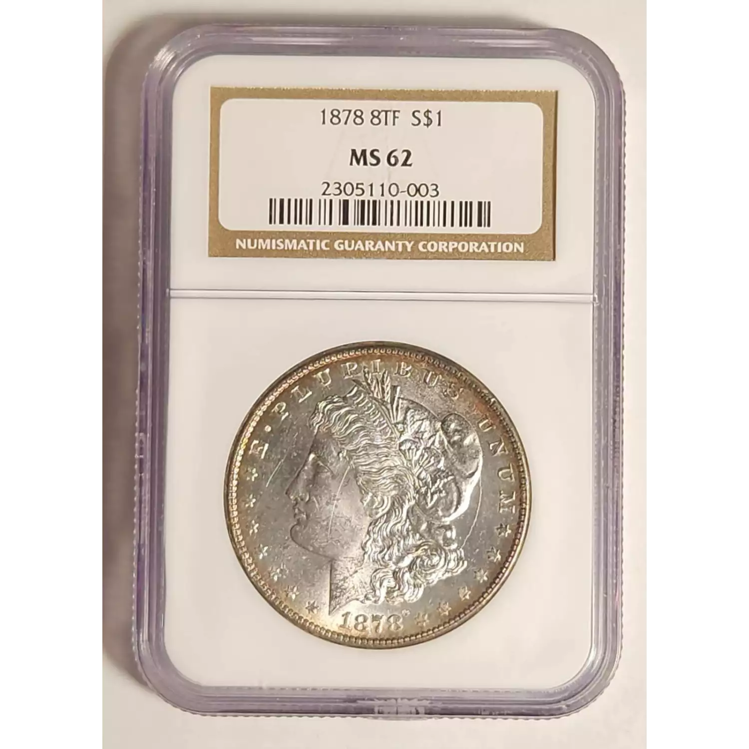 1878 Morgan Silver Dollar NGC MS-62 8TF - Bob Paul Rare Coins