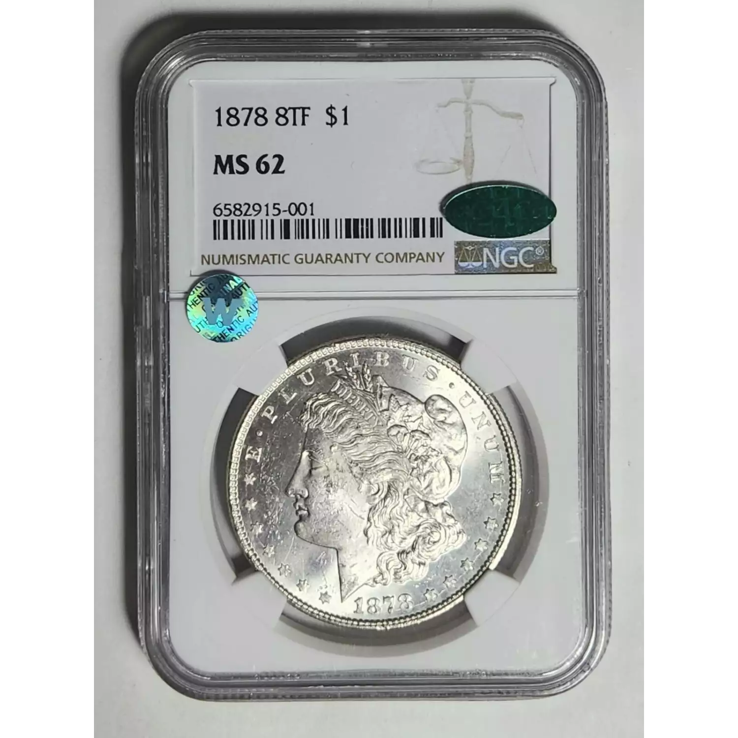 1878 Morgan Silver Dollar NGC MS-62 8TF CAC, Sight White - Bob Paul Rare Coins