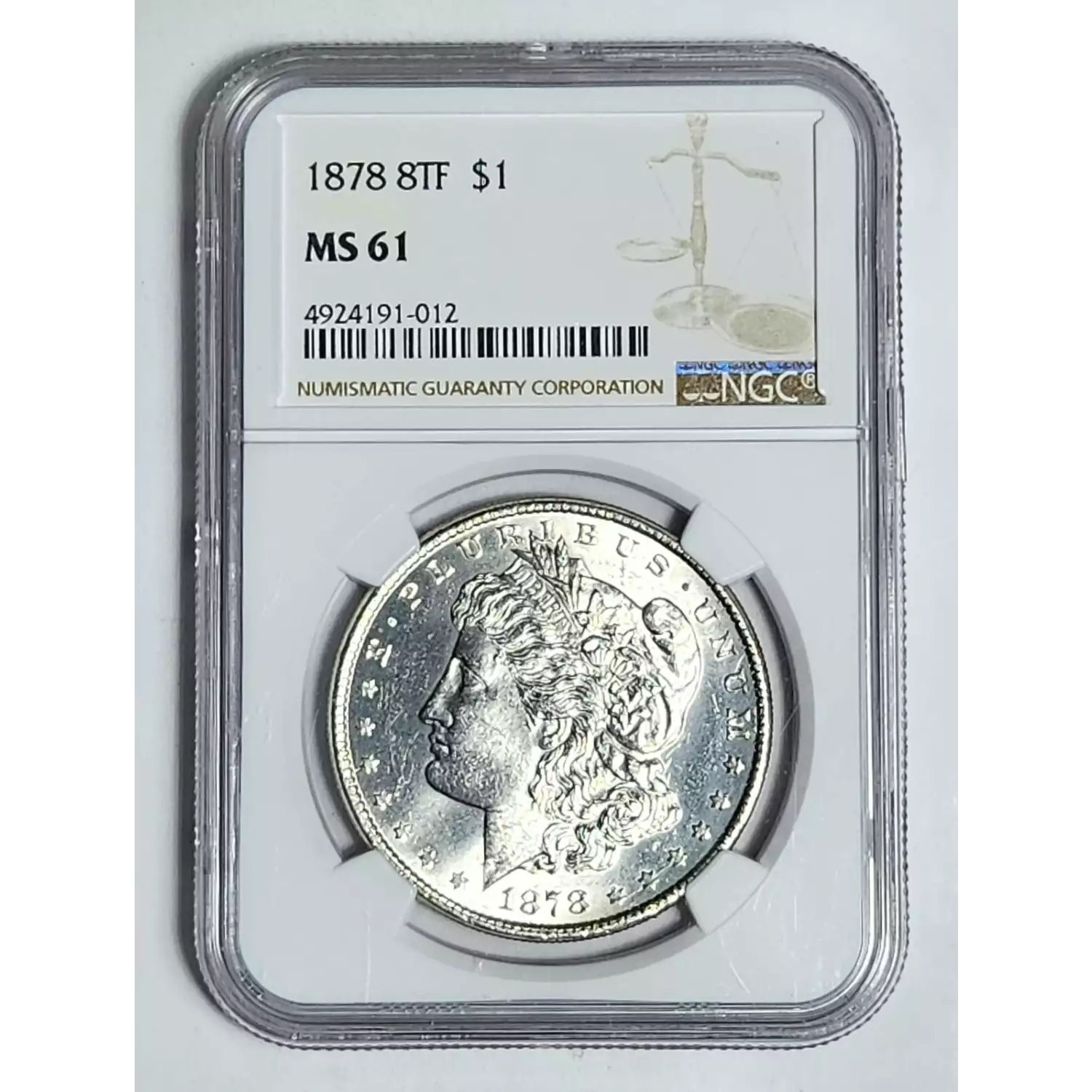 1878 Morgan Silver Dollar NGC MS-61 8TF - WHITE - Bob Paul Rare Coins