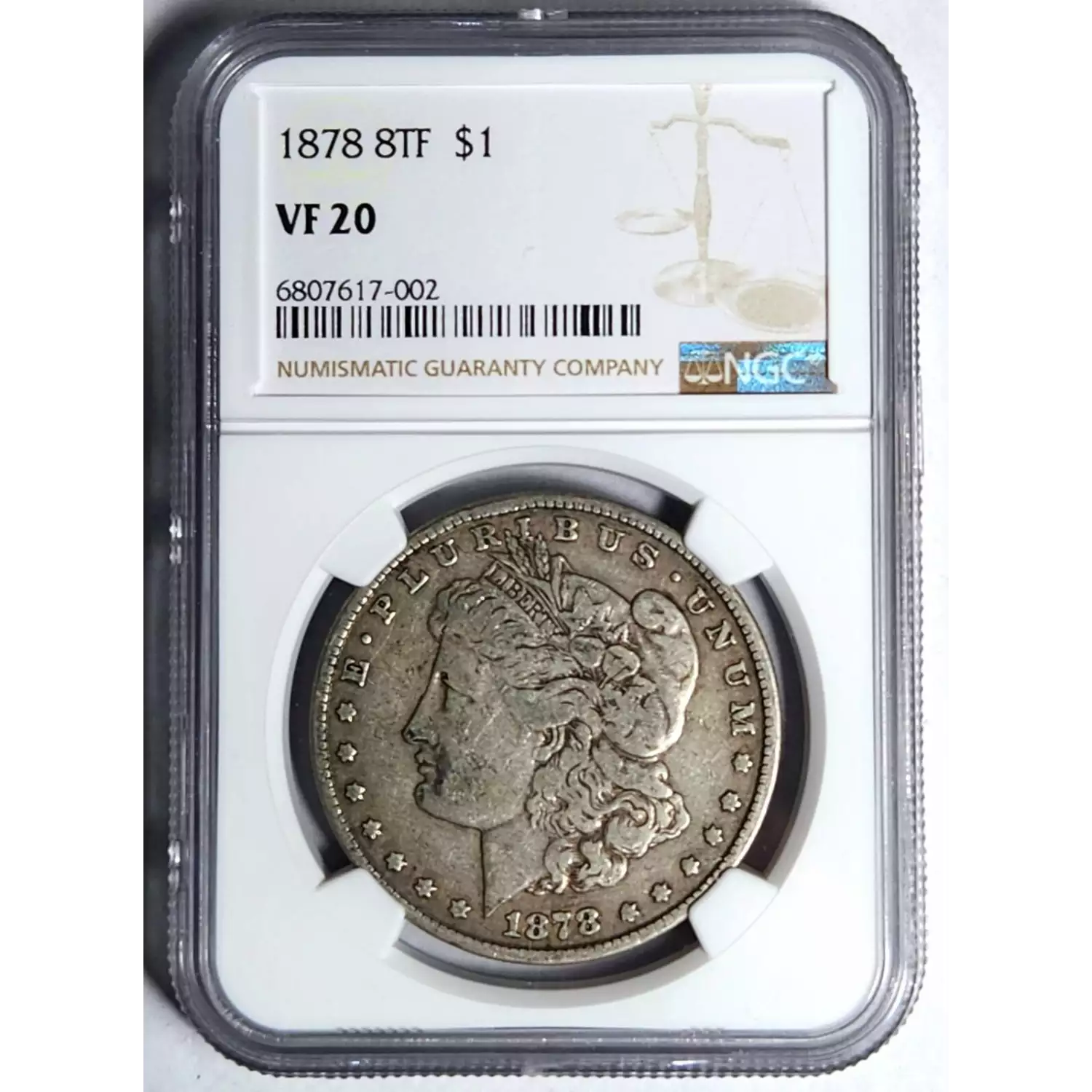 1878 Morgan Silver Dollar NGC VF-20 8TF - Bob Paul Rare Coins