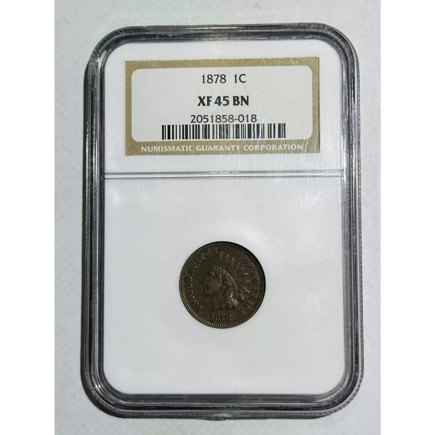 1878 Small Cents Indian Head NGC XF-45 BN - Bob Paul Rare Coins