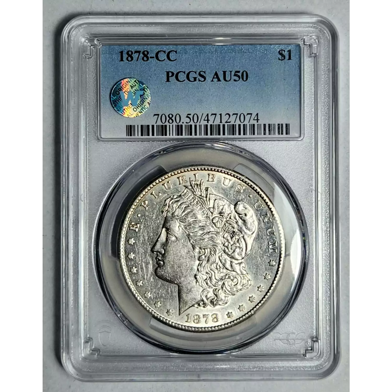 1878-CC Morgan Silver Dollar PCGS AU-50 Sight White - Bob Paul Rare Coins