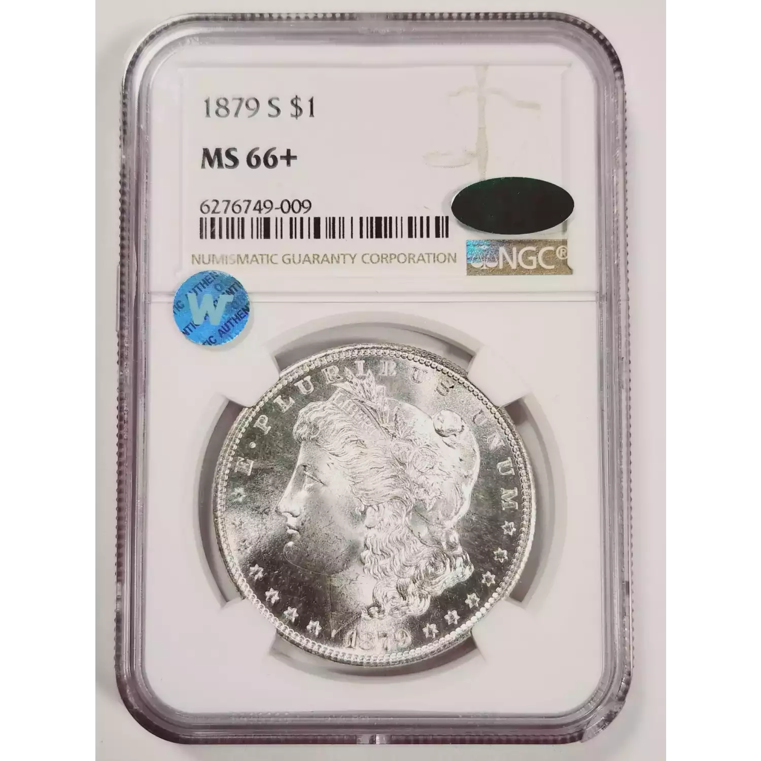 1879-S Morgan Silver Dollar NGC MS-66+ CAC, Sight White - Bob Paul Rare Coins