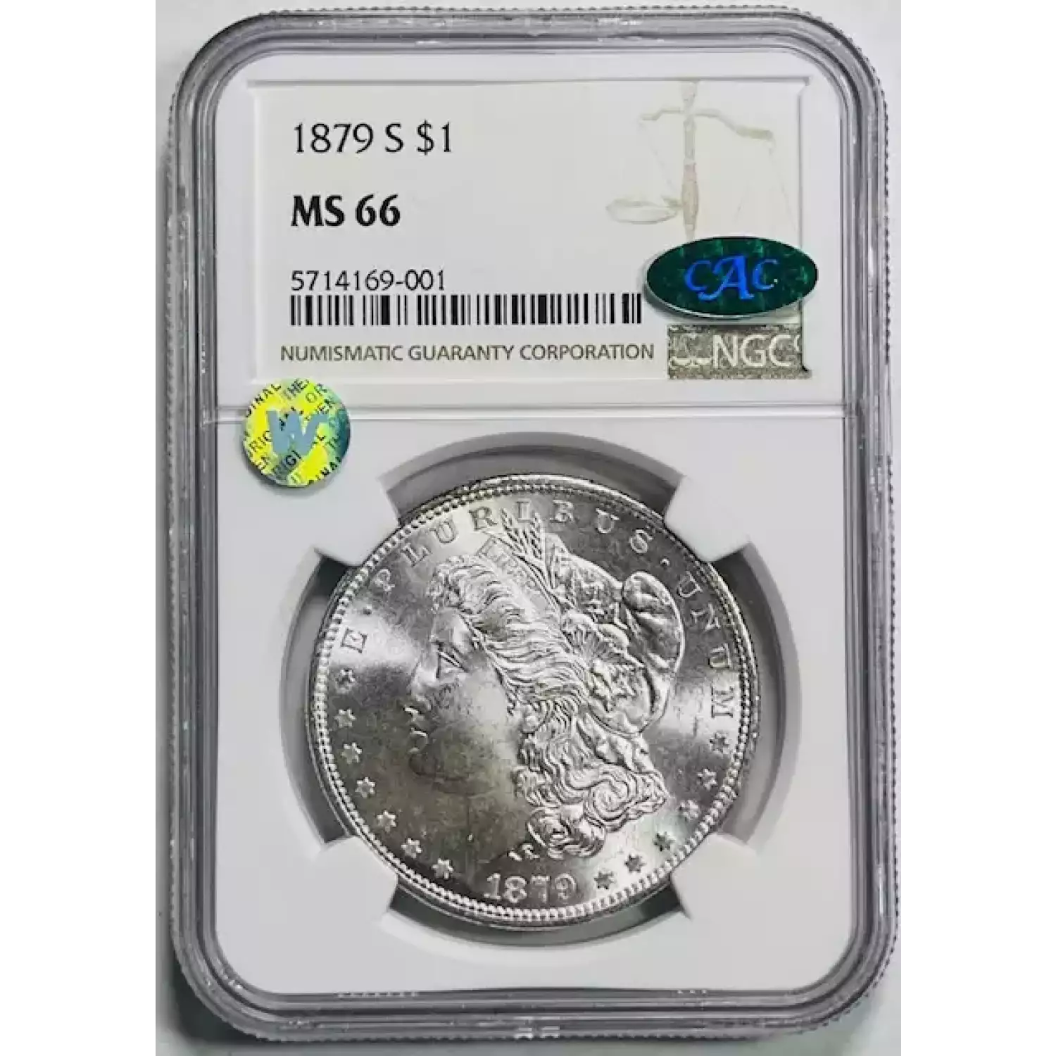 1879-S Morgan Silver Dollar NGC MS-66 CAC, Sight White - Bob Paul Rare ...