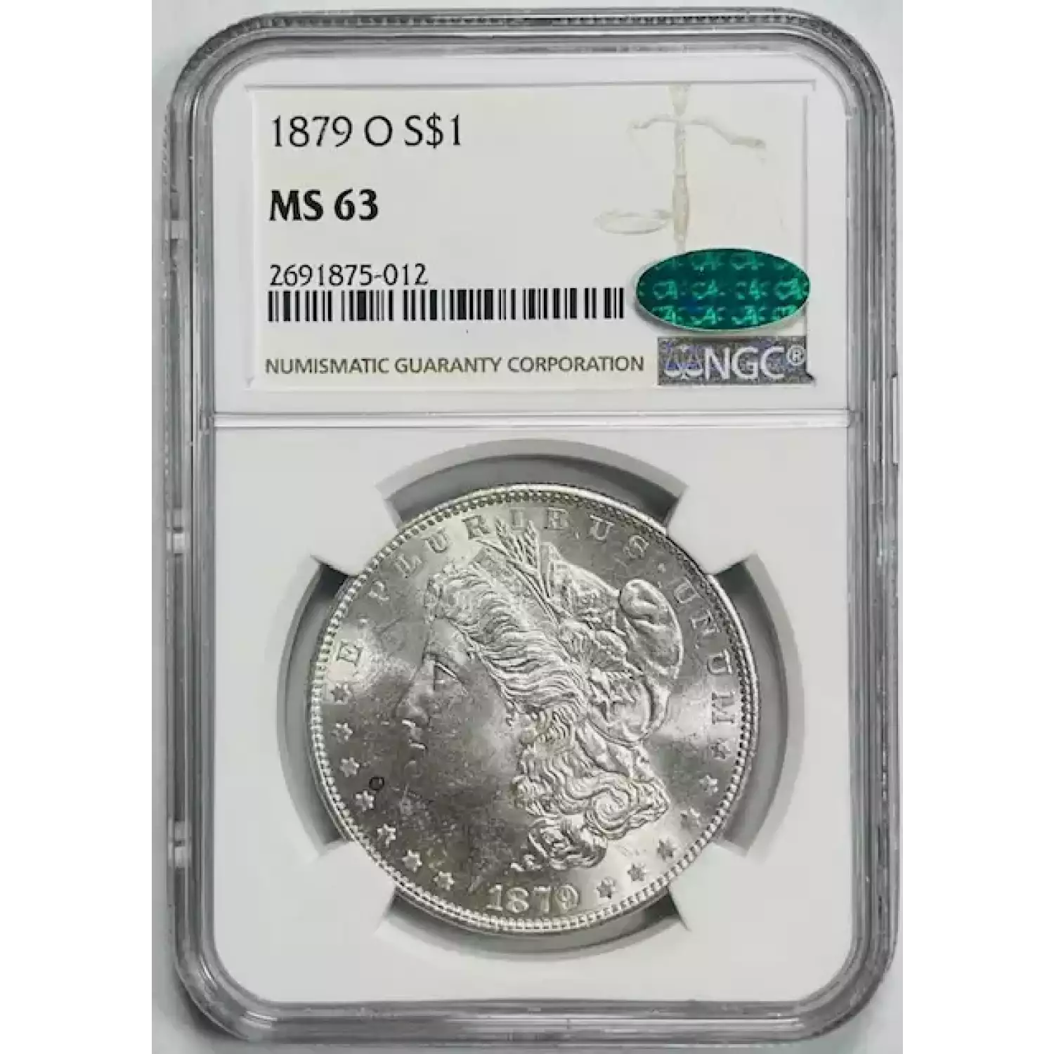 1879-O Morgan Silver Dollar NGC MS-63 Low CAC Pop! CAC - Bob Paul Rare Coins