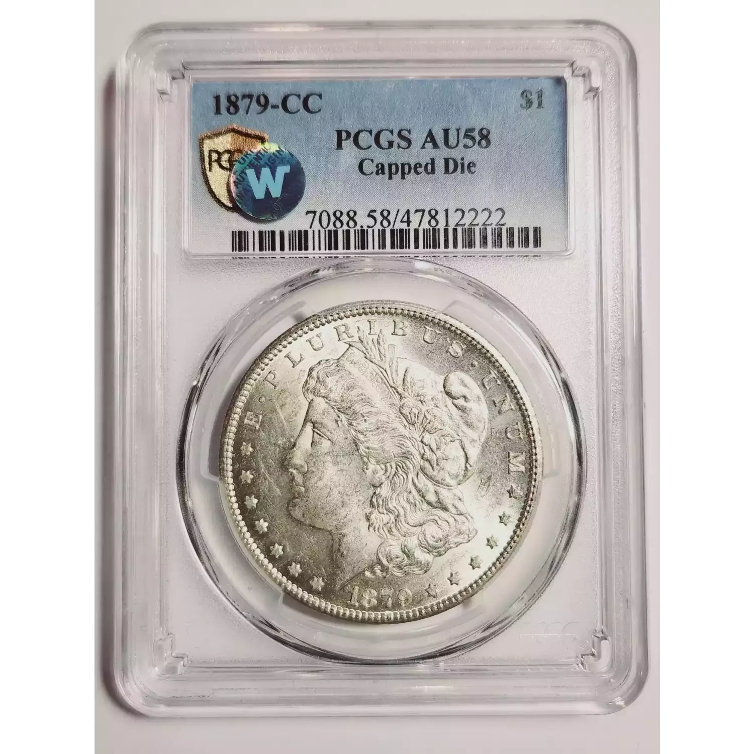 1879-CC Morgan Silver Dollar PCGS AU-58 Capped Die - WOW! Sight White - Bob Paul Rare Coins