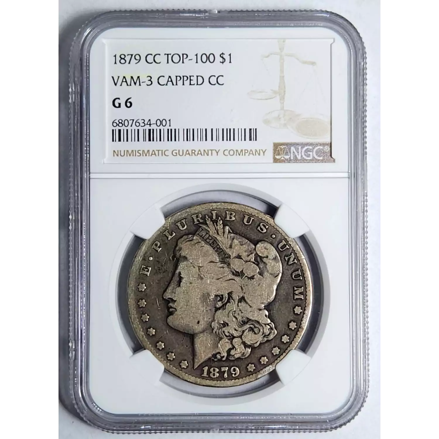 1879-CC Morgan Silver Dollar NGC G-6 CC VAM-3 CAPPED CC - TOP 100 - Bob Paul Rare Coins