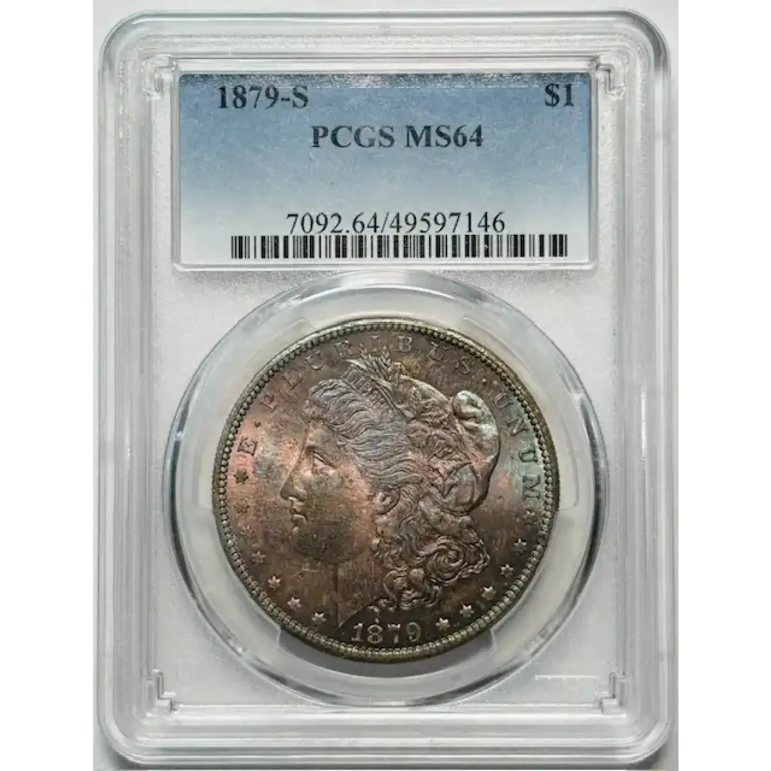 1879-S Morgan Silver Dollar PCGS MS-64 Cool Toning! - Bob Paul Rare Coins