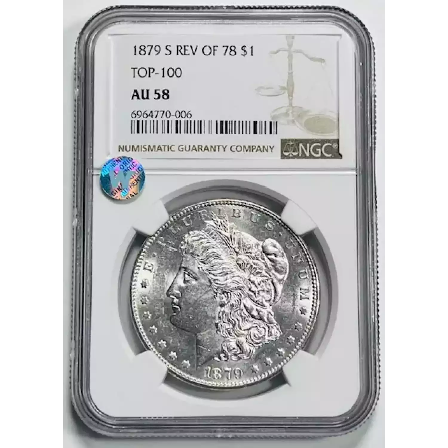 1879-S Morgan Silver Dollar NGC AU-58 S TOP-100 Sight White - Bob Paul ...