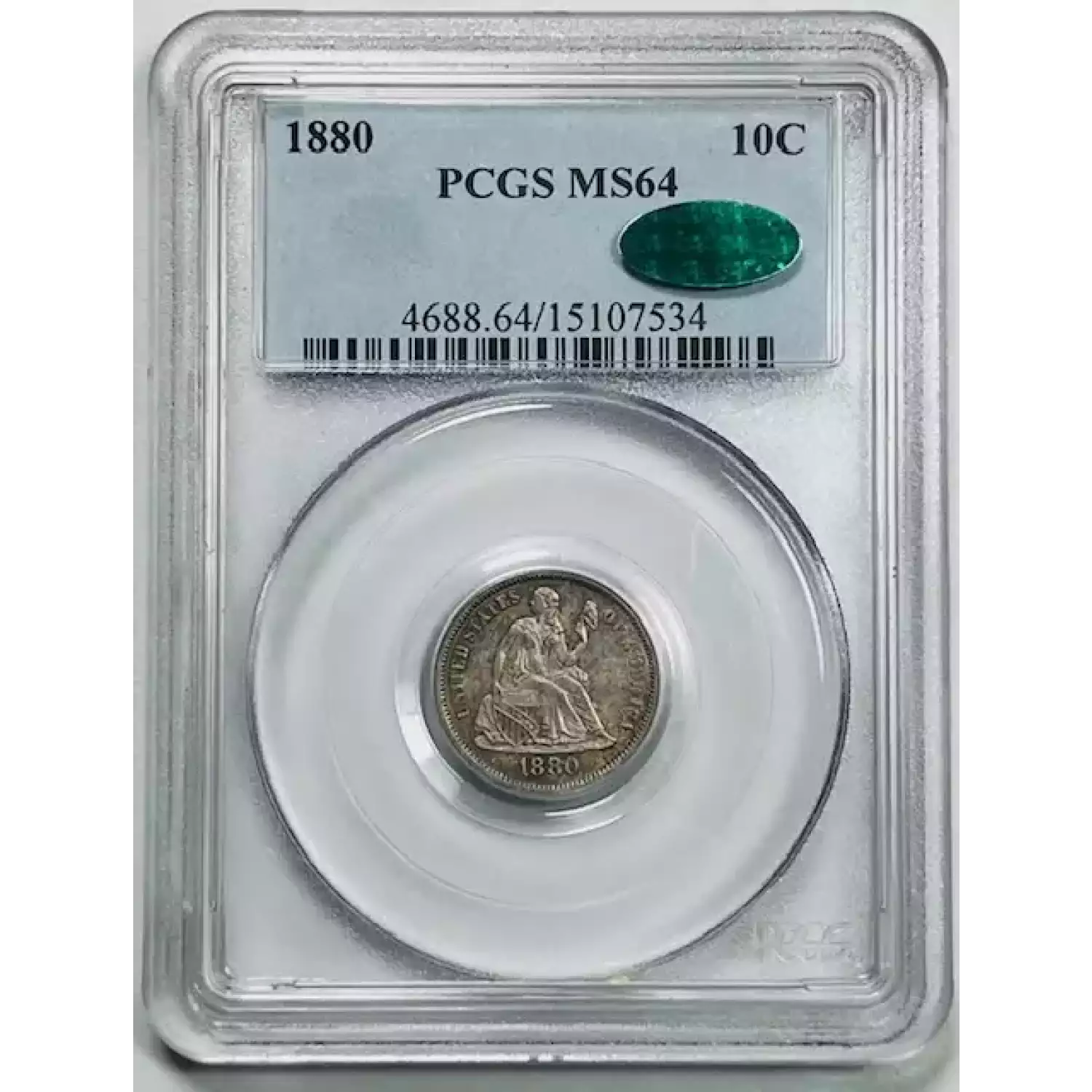 1880 Liberty Seated Dime PCGS MS-64 CAC - Bob Paul Rare Coins
