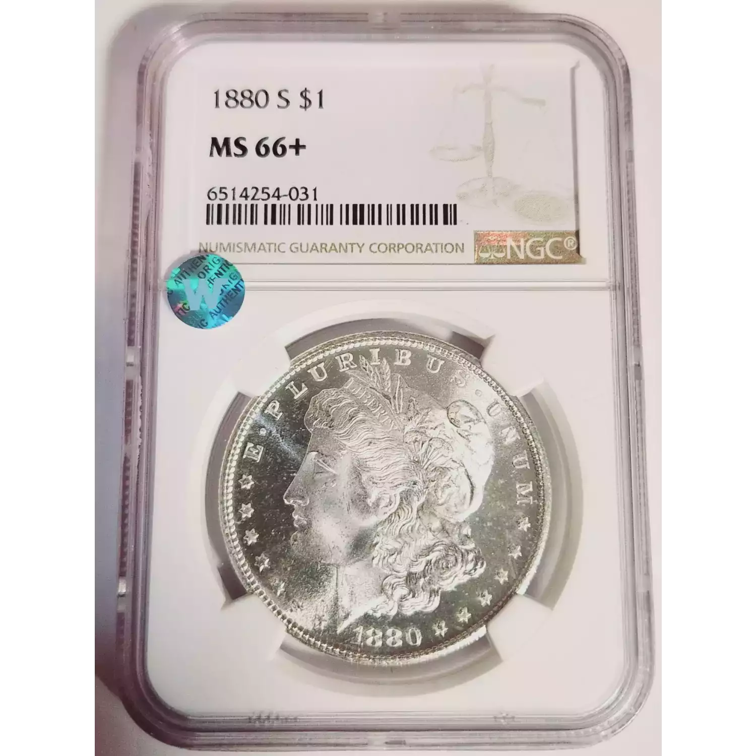 1880-S Morgan Silver Dollar NGC MS-66+ Sight White - Bob Paul Rare Coins