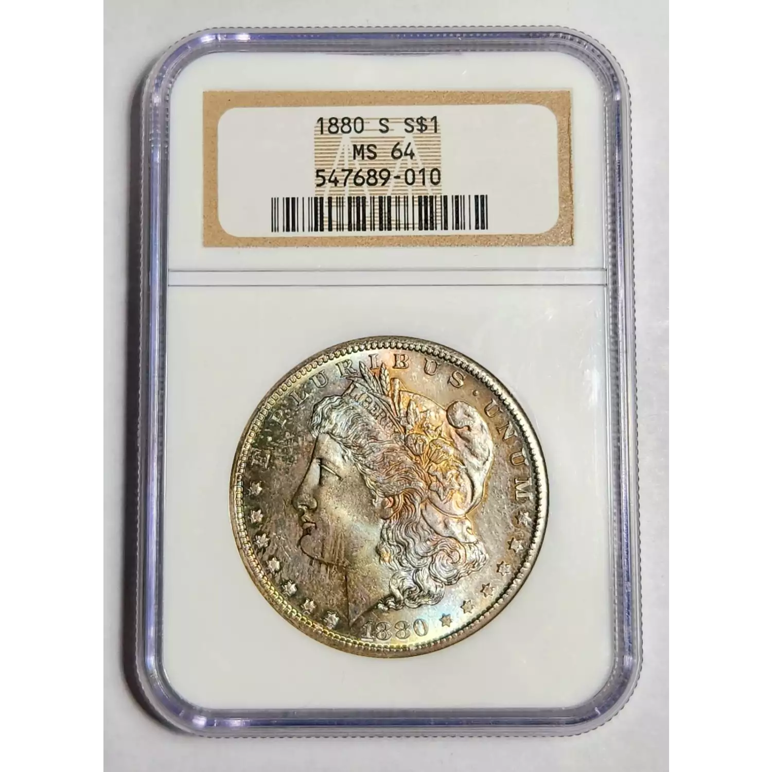 1880-S Morgan Silver Dollar NGC MS-64 - COLORS - Bob Paul Rare Coins