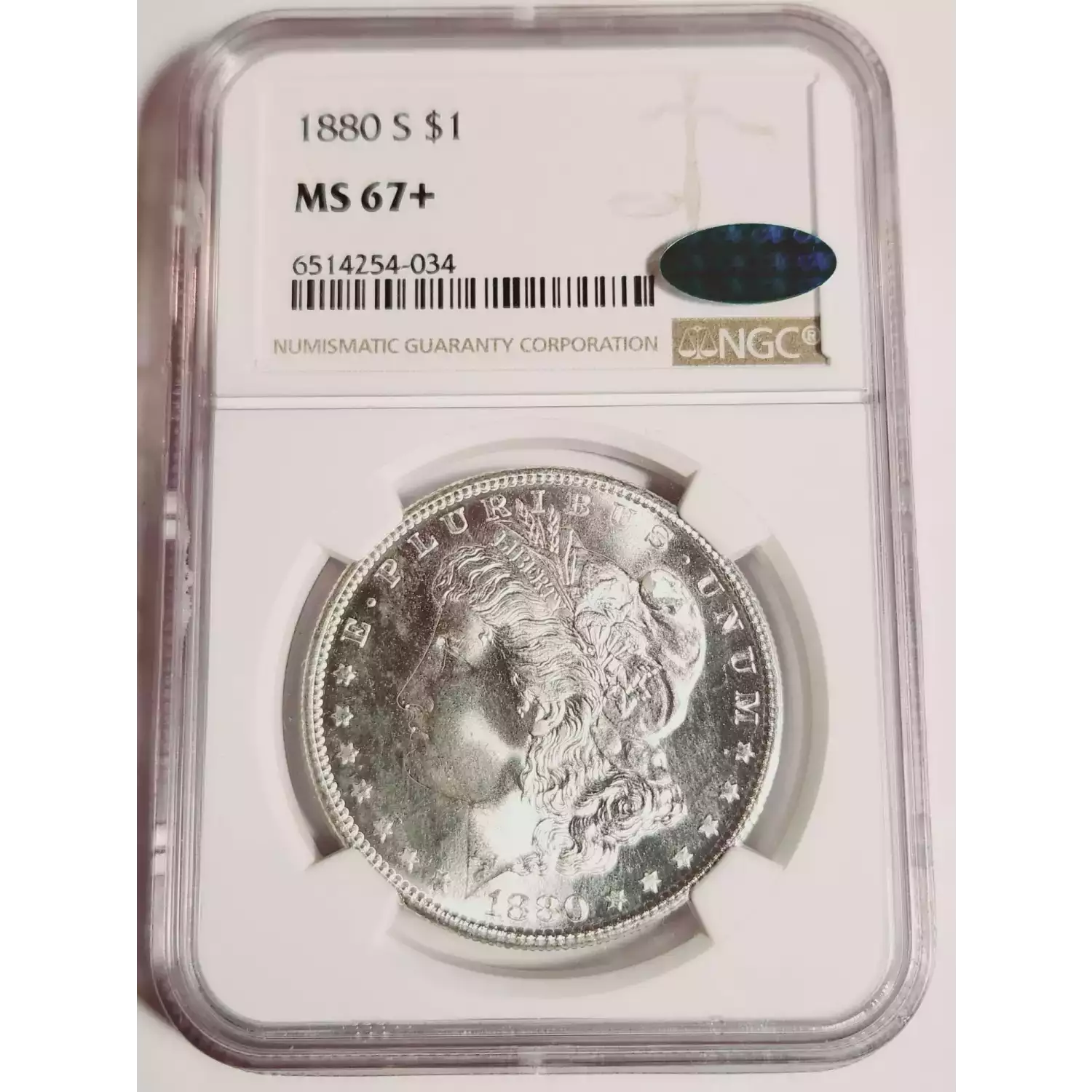 1880-S Morgan Silver Dollar NGC MS-67+ CAC - Bob Paul Rare Coins