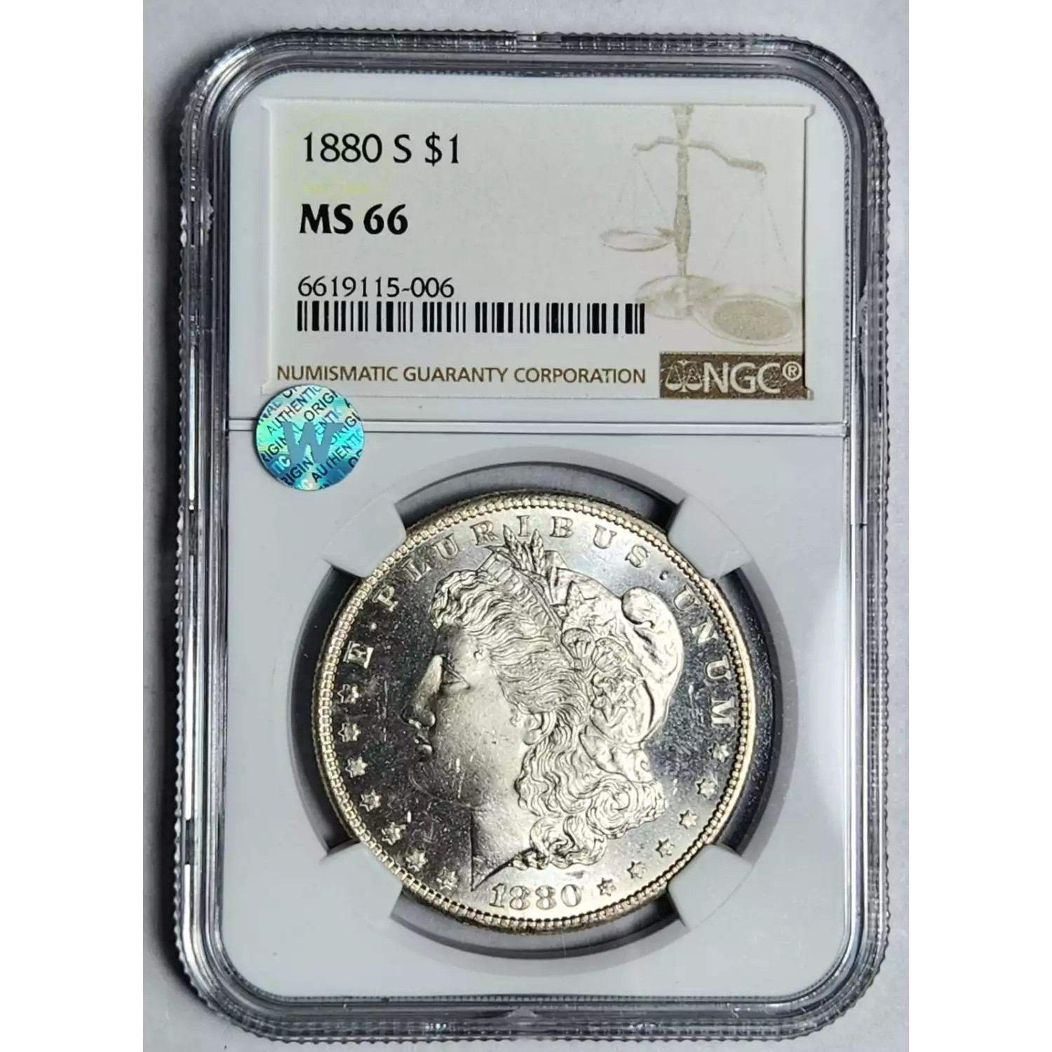 1880-S Morgan Silver Dollar NGC MS-66 Sight White - Bob Paul Rare Coins