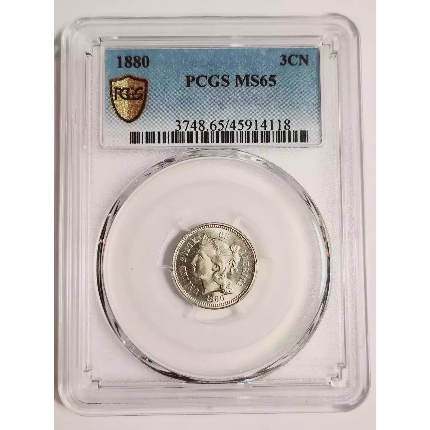 1880 Three Cent Pieces (Nickel) PCGS MS-65 - Bob Paul Rare Coins