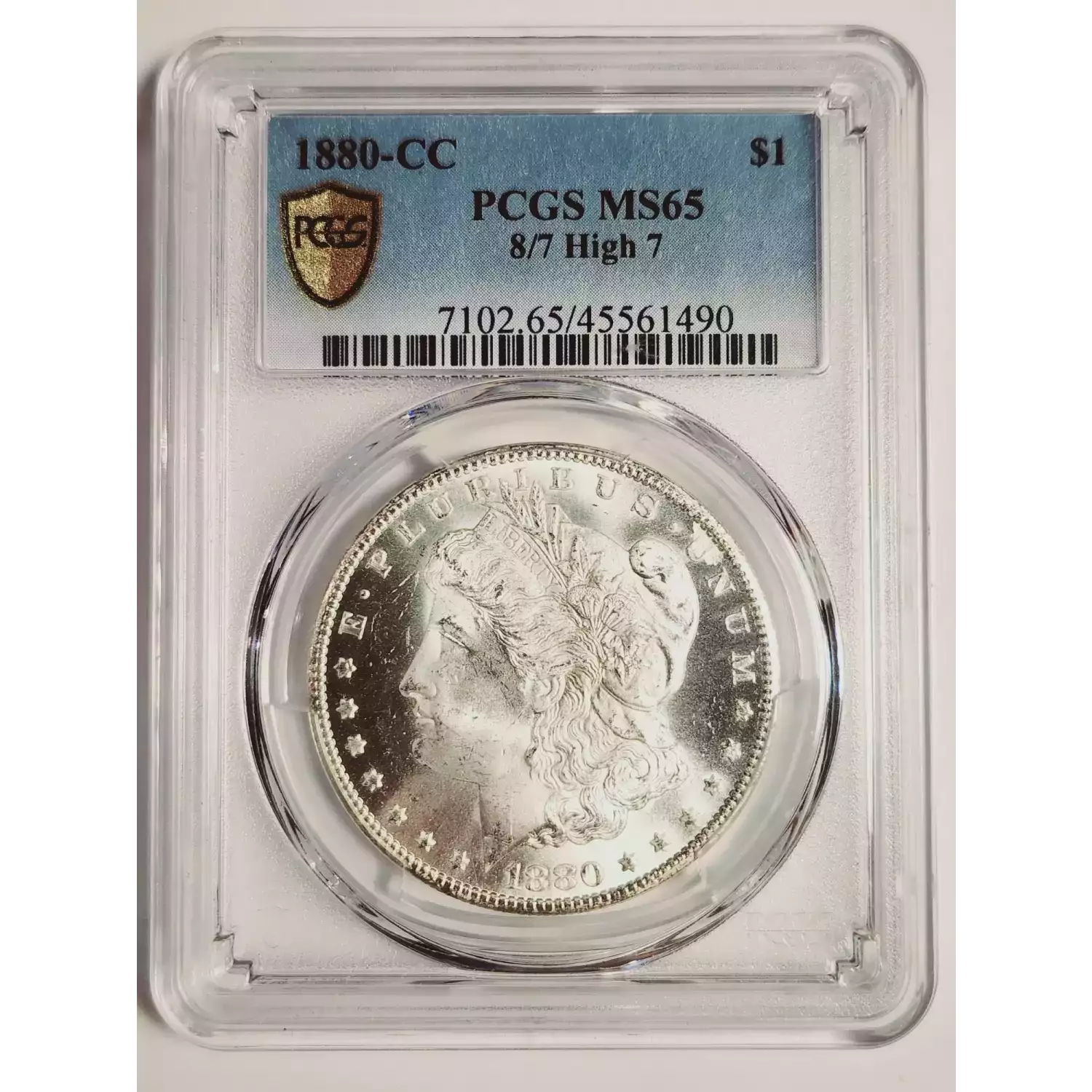 1880-CC Morgan Silver Dollar PCGS MS-65 8/7 High 7 - White - Bob Paul Rare Coins