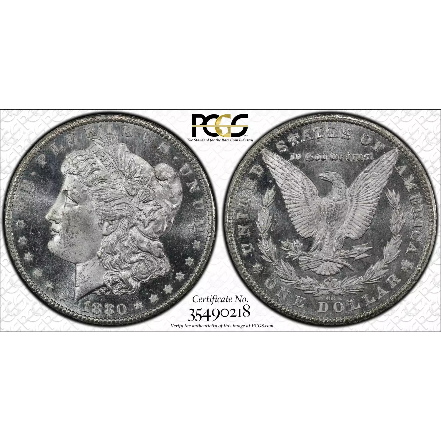 1880-CC Morgan Silver Dollar PCGS MS-63 PL 8/7 High 7 - WHITE Sight White - Bob Paul Rare Coins