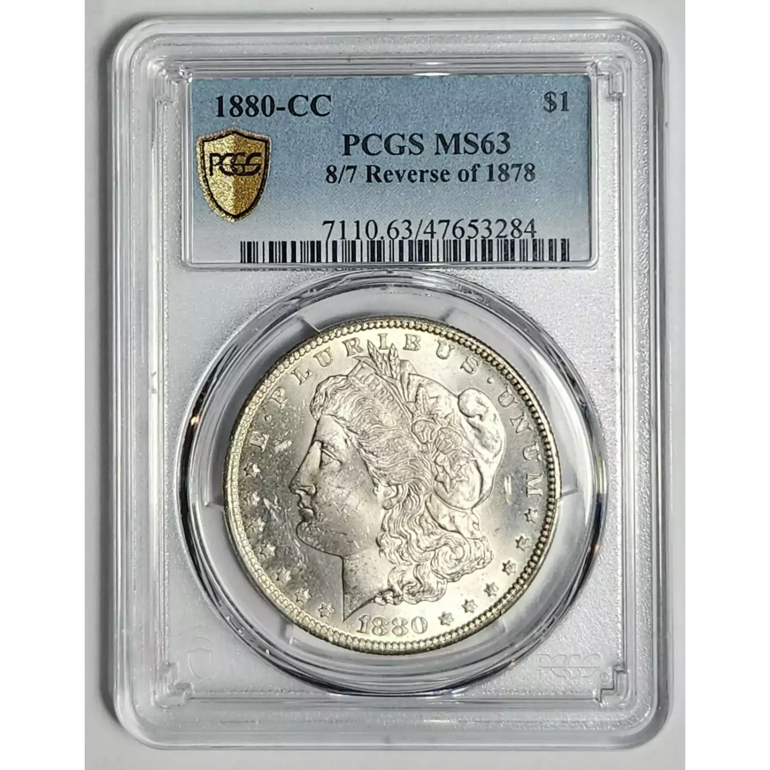 1880-CC Morgan Silver Dollar PCGS MS-63 8/7 Reverse of 78 - WHITE! - Bob Paul Rare Coins