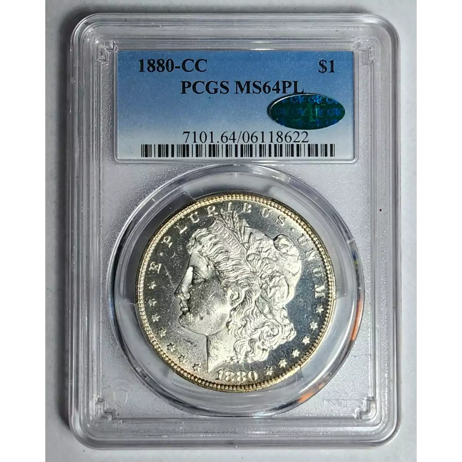 1880-CC Morgan Silver Dollar PCGS MS-64 PL - CAC CAC - Bob Paul Rare Coins