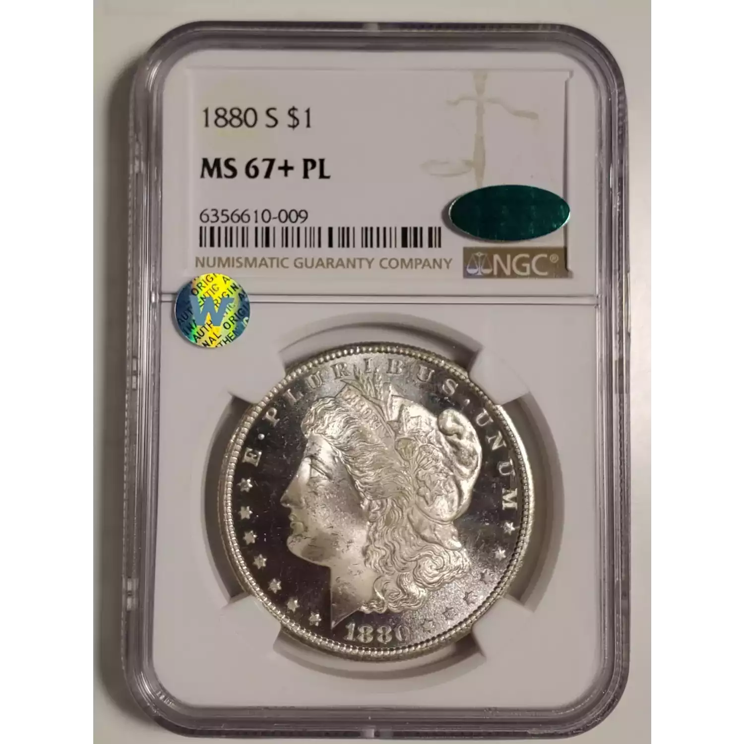 1880-S Morgan Silver Dollar NGC MS-67+ PL (Wow Coin!) CAC, Sight White ...
