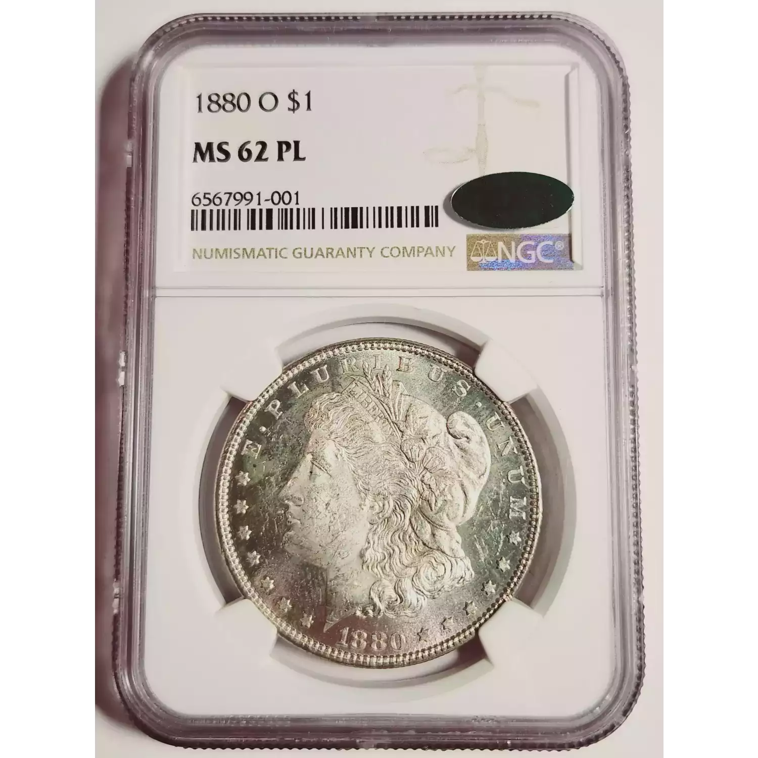 1880-O Morgan Silver Dollar NGC MS-62 PL CAC - Bob Paul Rare Coins