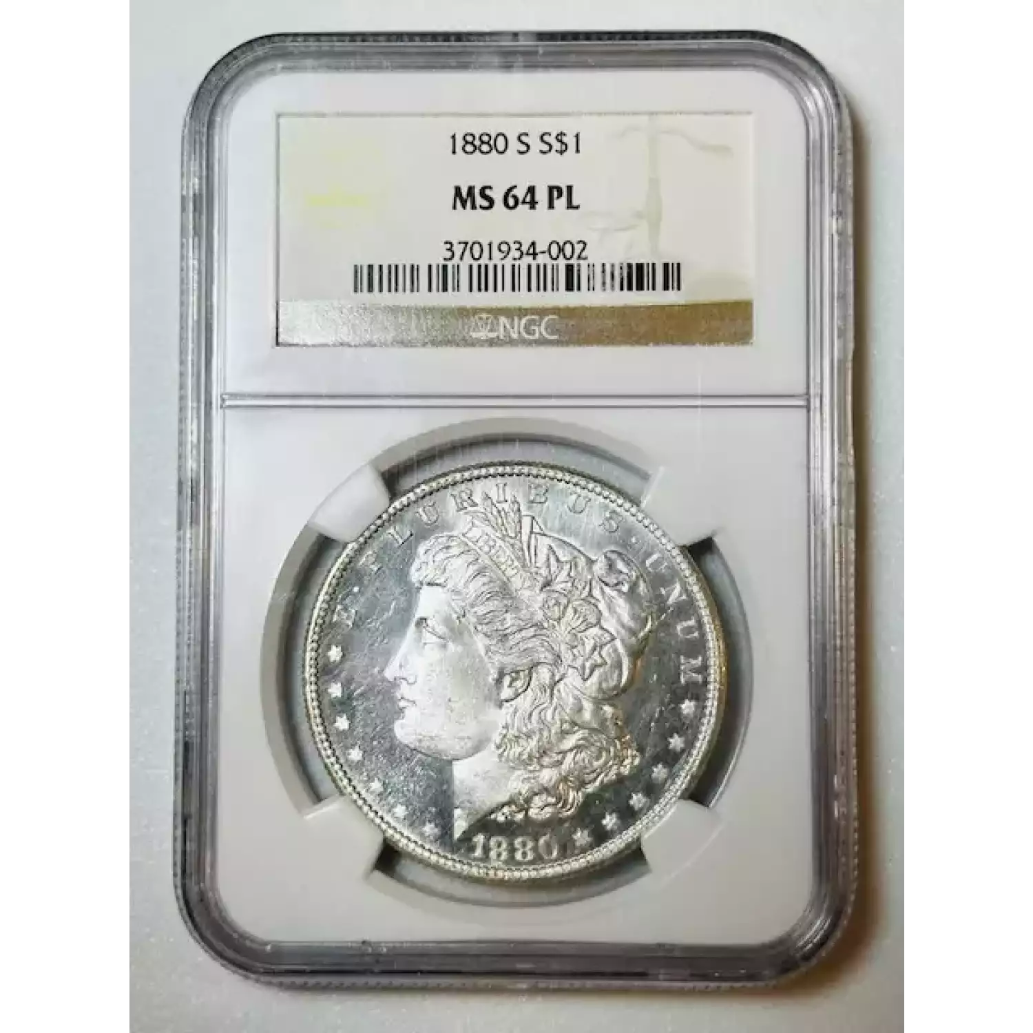 1880-S Morgan Silver Dollar NGC MS-64 PL PQ+! White morgan! - Bob Paul Rare Coins