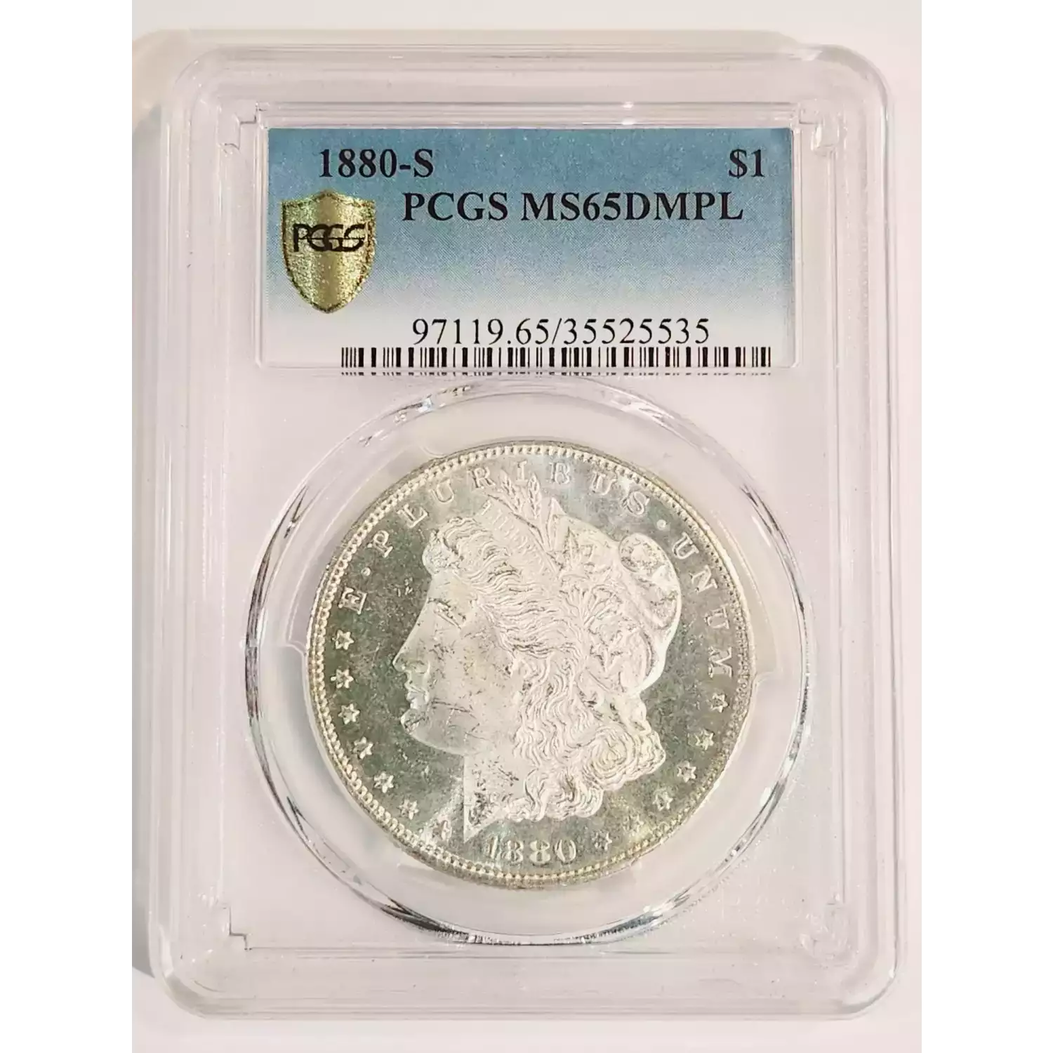 1880-S Morgan Silver Dollar PCGS MS-65 DMPL - WHITE - Bob Paul Rare Coins