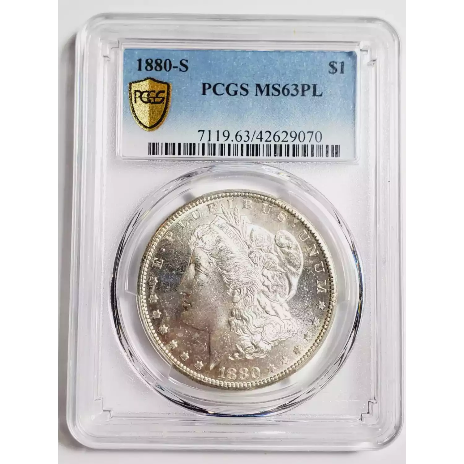 1880-S Morgan Silver Dollar PCGS MS-63 PL - Bob Paul Rare Coins