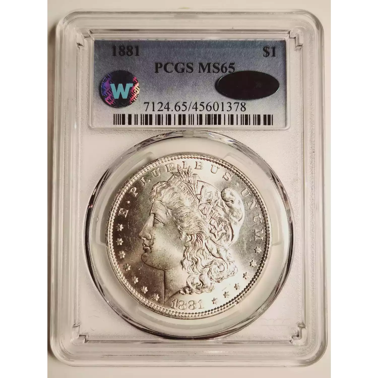 1881 Morgan Silver Dollar PCGS MS-65 PQ CAC, Sight White - Bob Paul ...