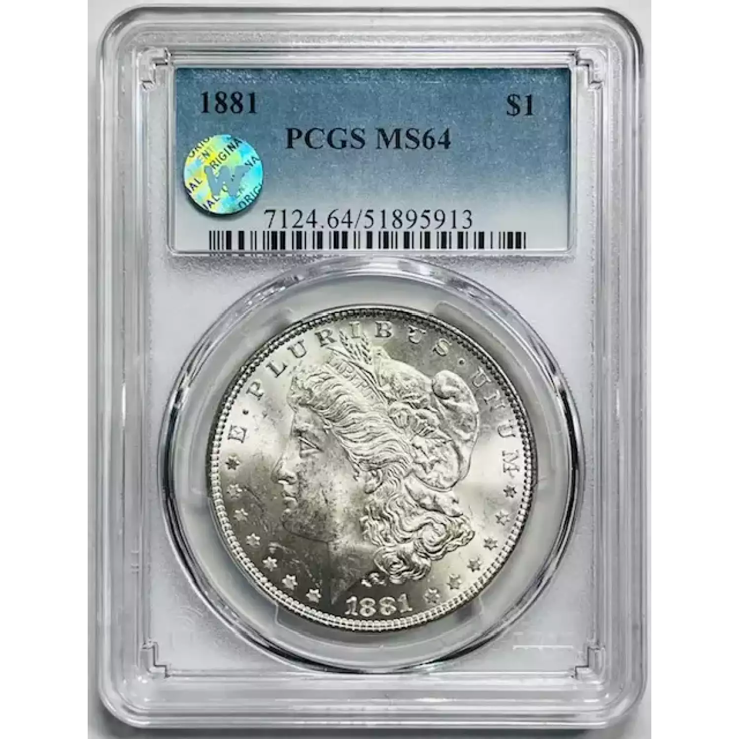 1881 Morgan Silver Dollar PCGS MS-64 Sight White - Bob Paul Rare Coins