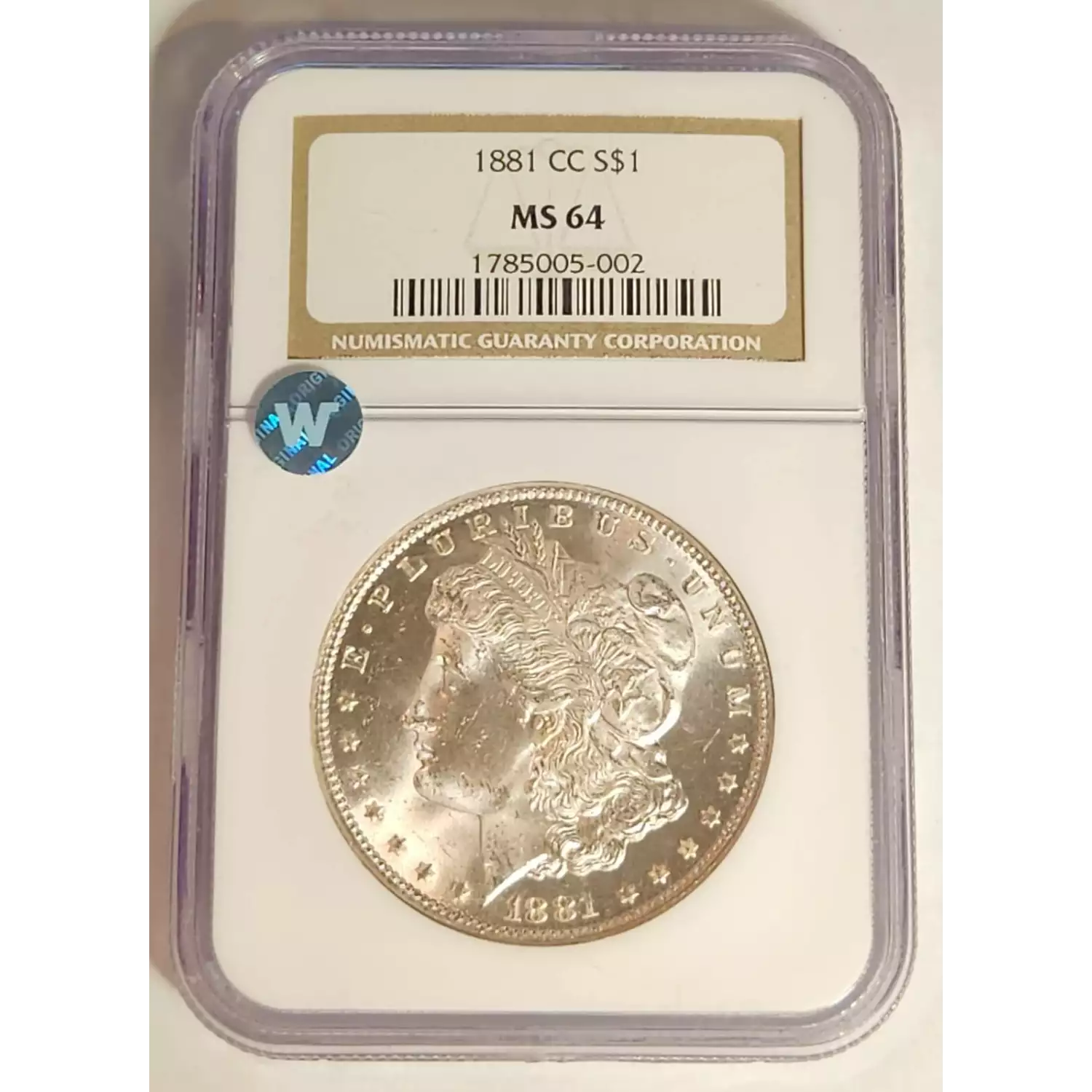 1881-CC Morgan Silver Dollar NGC MS-64 Sight White - Bob Paul Rare Coins