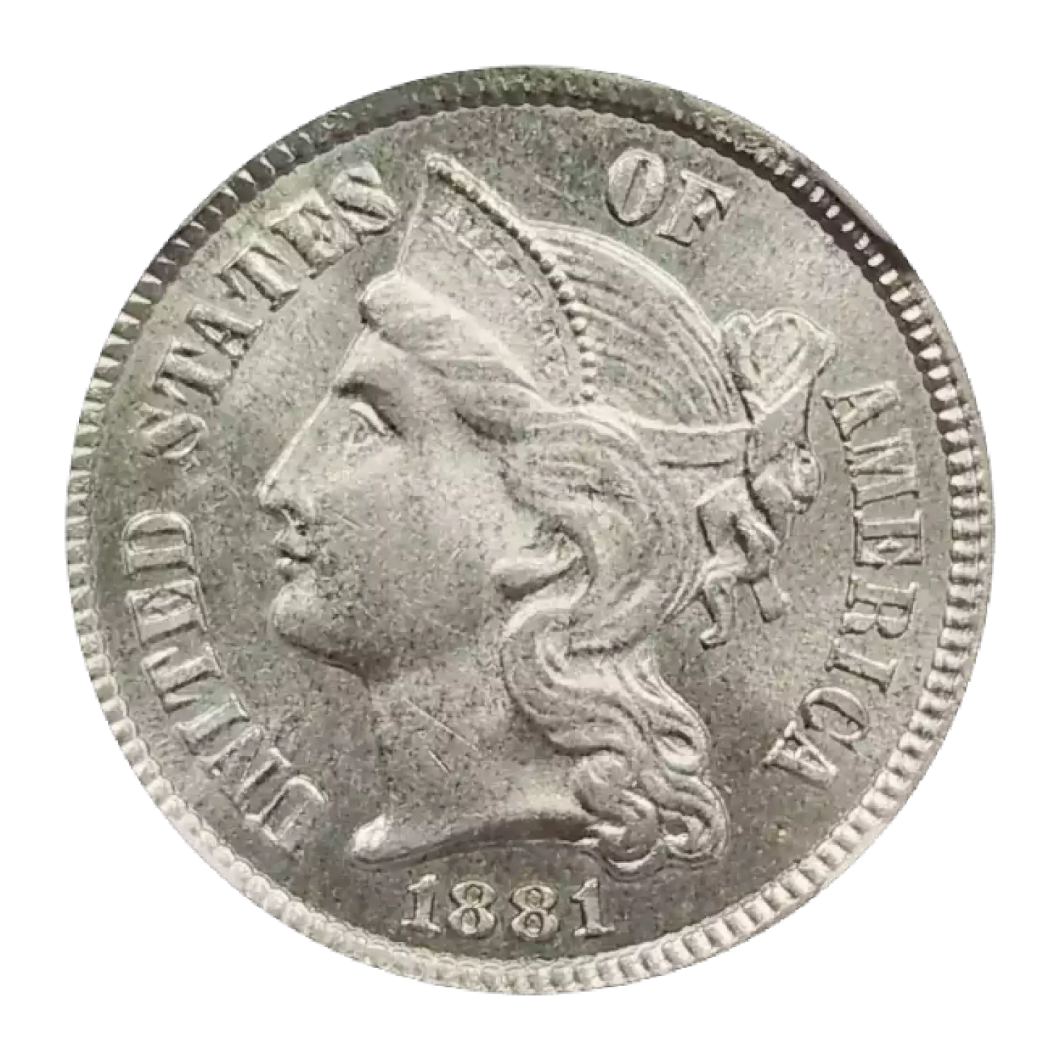1881 Three Cent Pieces (Nickel) NGC MS-64 - CLEAN LOOK! - Bob Paul Rare ...