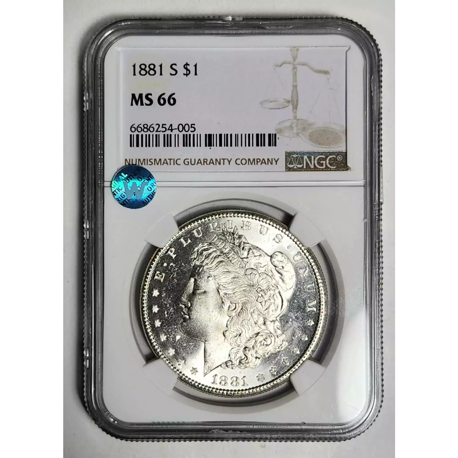 1881-S Morgan Silver Dollar NGC MS-66 Sight White - Bob Paul Rare Coins