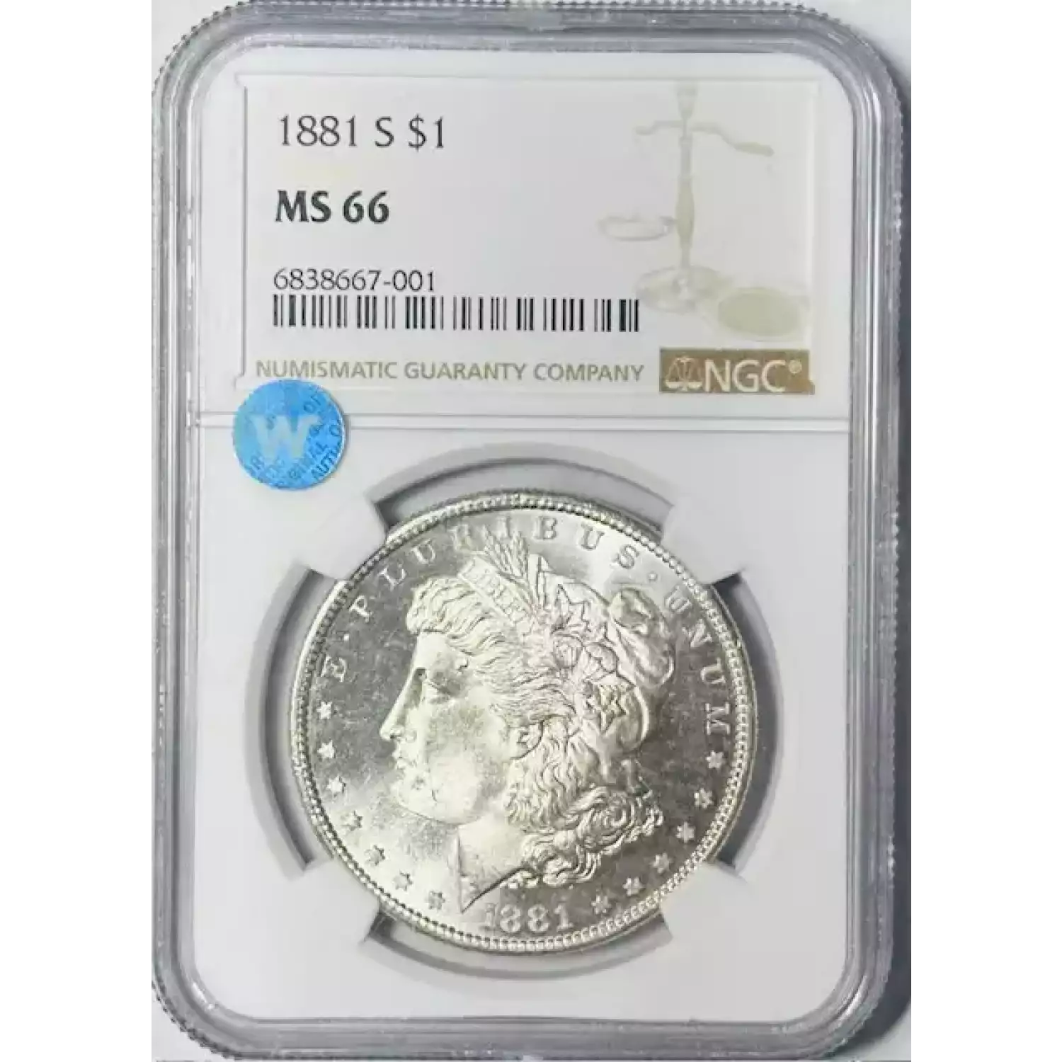 1881-S Morgan Silver Dollar NGC MS-66 PL Reverse! Sight White - Bob Paul Rare Coins