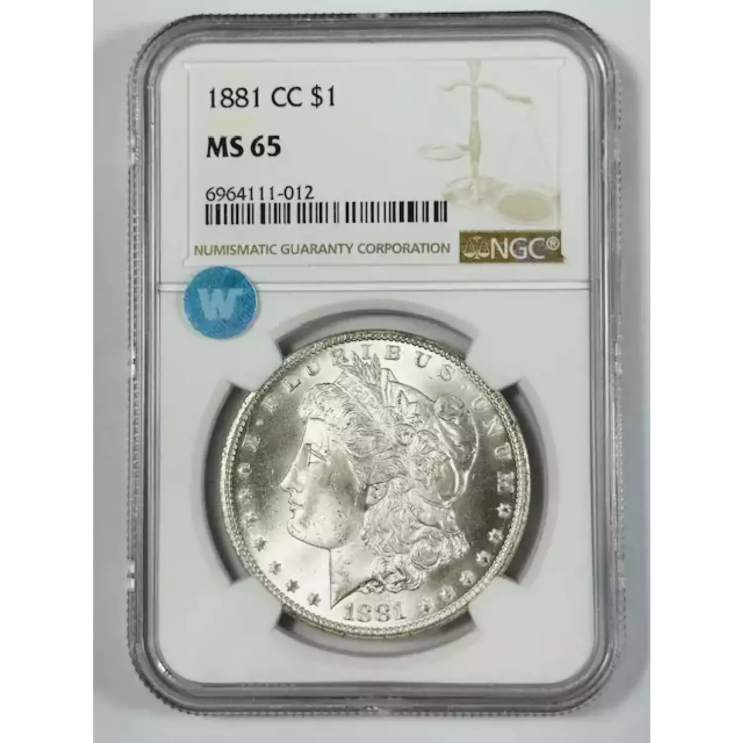 1881-CC Morgan Silver Dollar NGC MS-65 Carson City! Sight White - Bob Paul Rare Coins