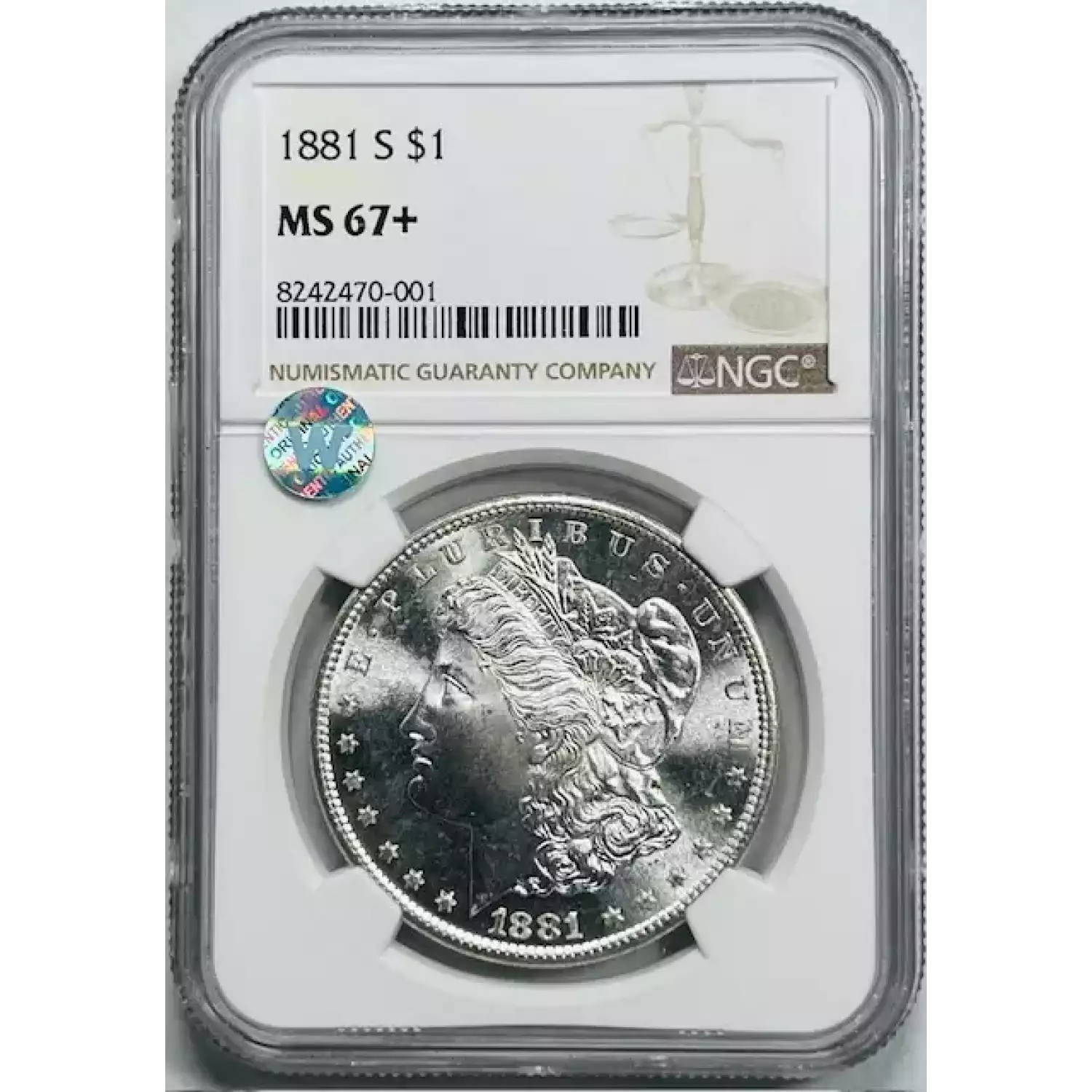 1881-S Morgan Silver Dollar NGC MS-67+ Sight White - Bob Paul Rare Coins