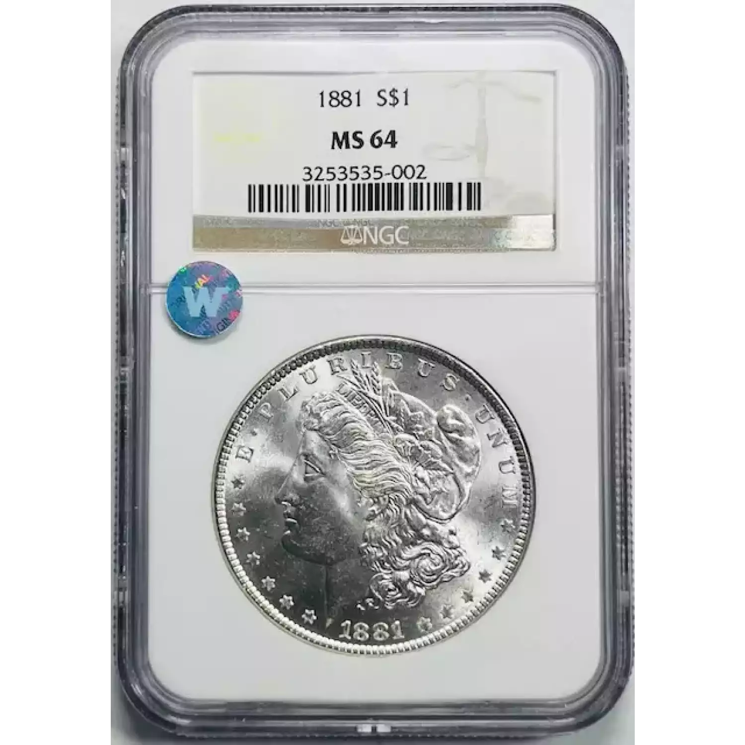 1881 Morgan Silver Dollar NGC MS-64 Sight White - Bob Paul Rare Coins