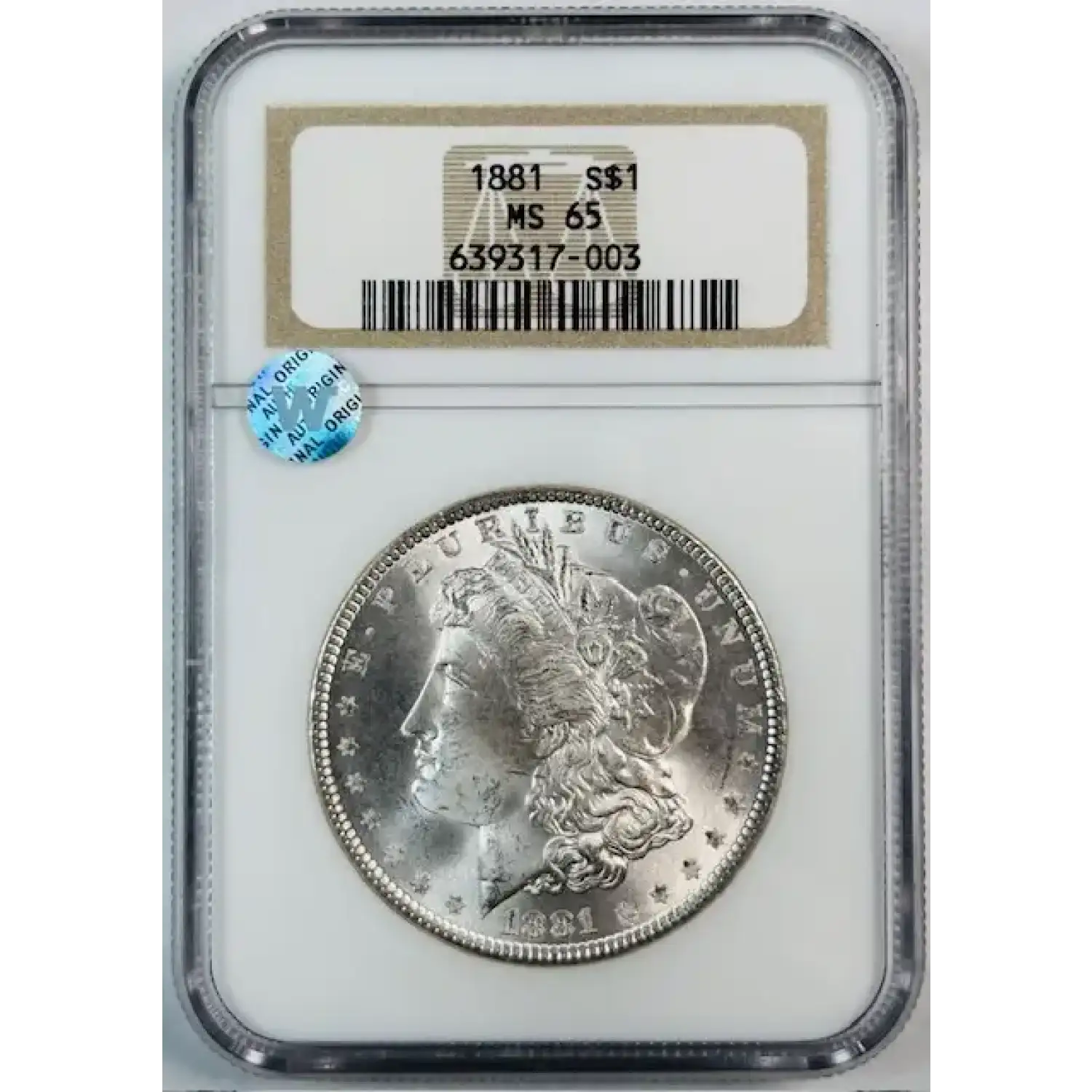 1881 Morgan Silver Dollar NGC MS-65 Sight White - Bob Paul Rare Coins