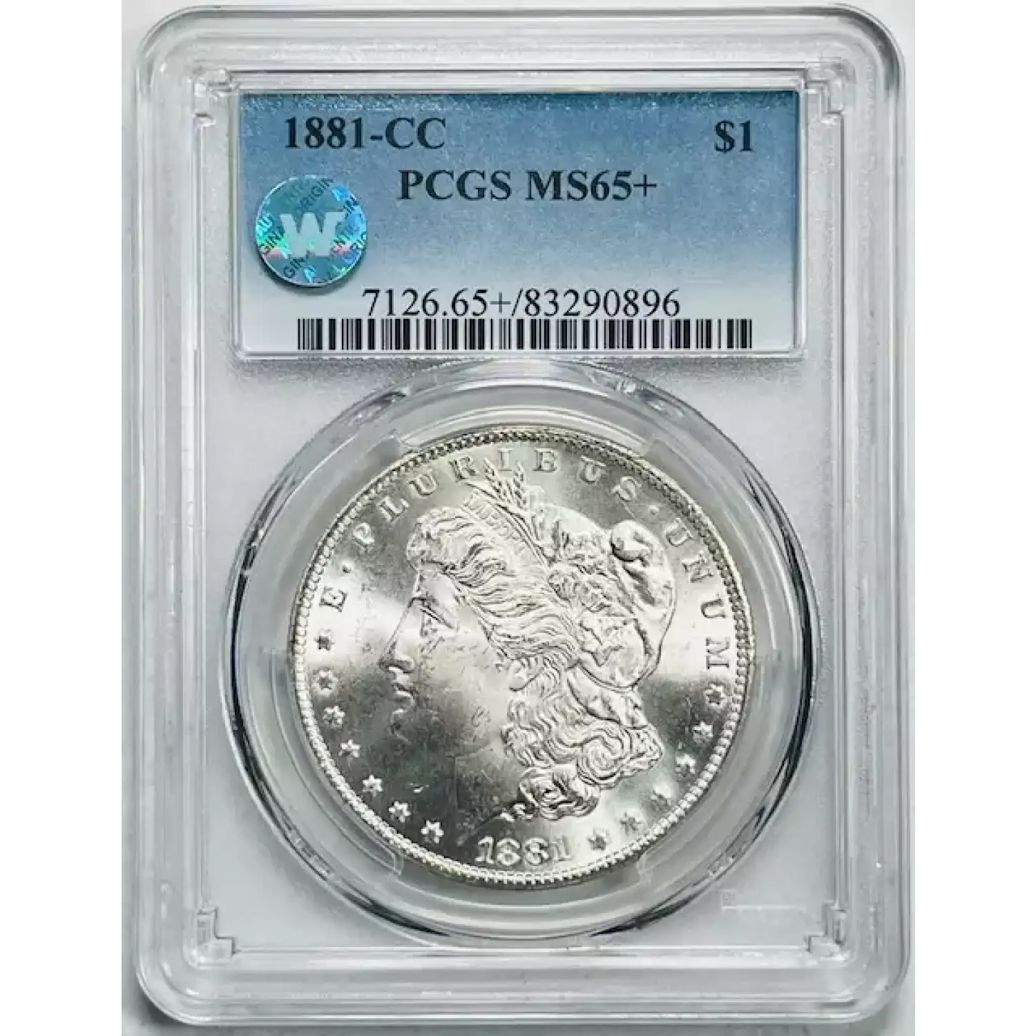 1881-CC Morgan Silver Dollar PCGS MS-65+ Sight White - Bob Paul Rare Coins