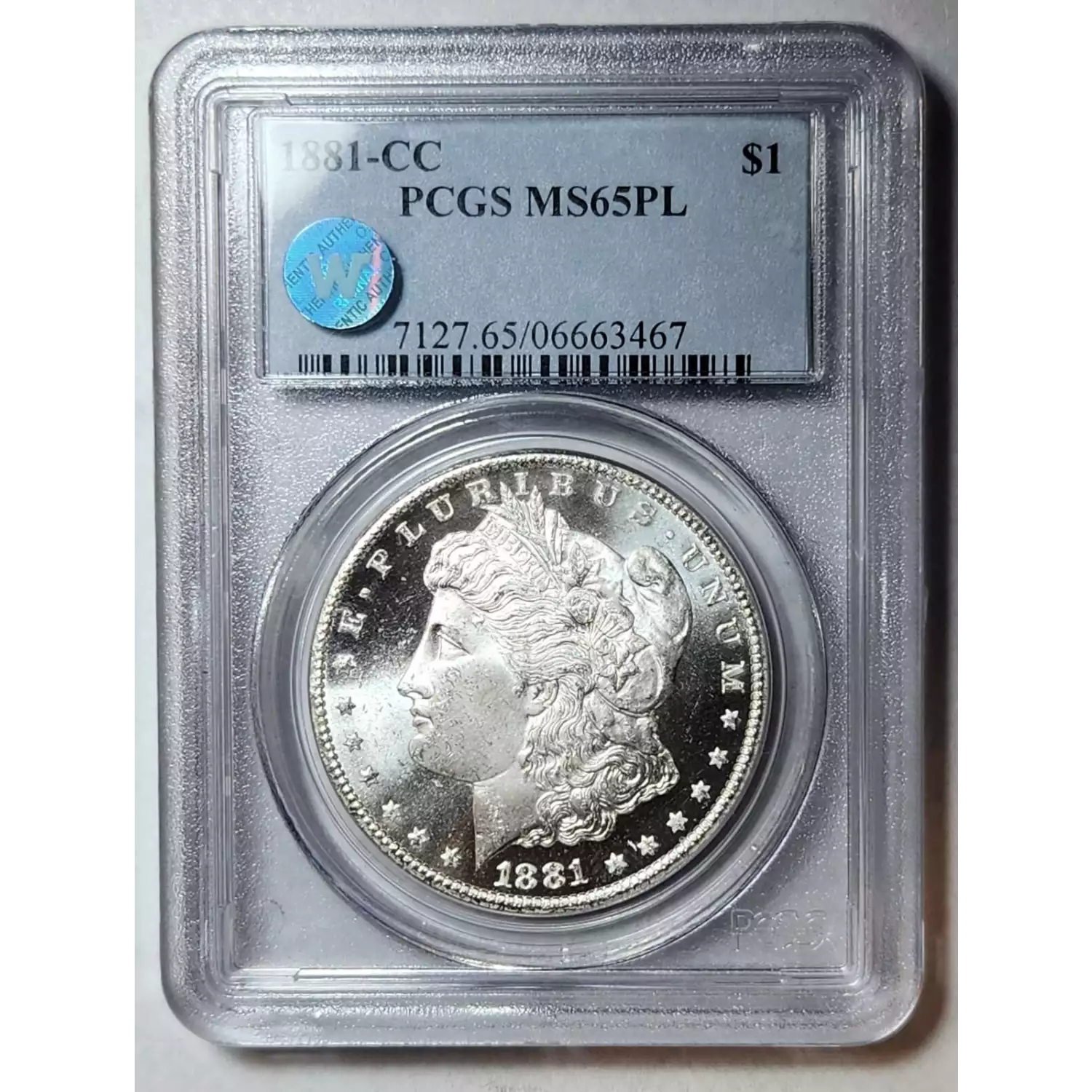1881-CC Morgan Silver Dollar PCGS MS-65 PL - BLACK & WHITE - WOW! Sight White - Bob Paul Rare Coins