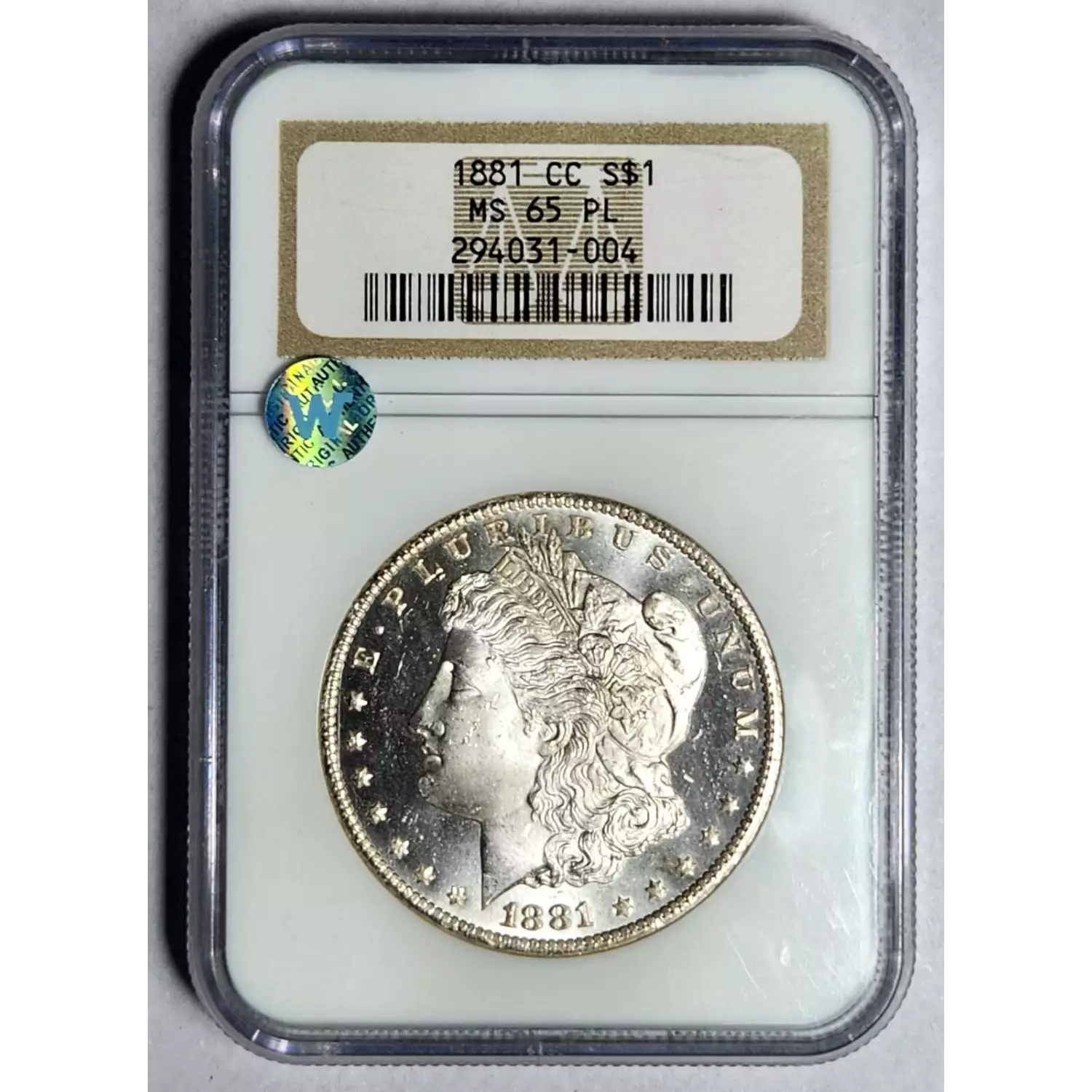 1881-CC Morgan Silver Dollar NGC MS-65 PL Sight White - Bob Paul Rare Coins