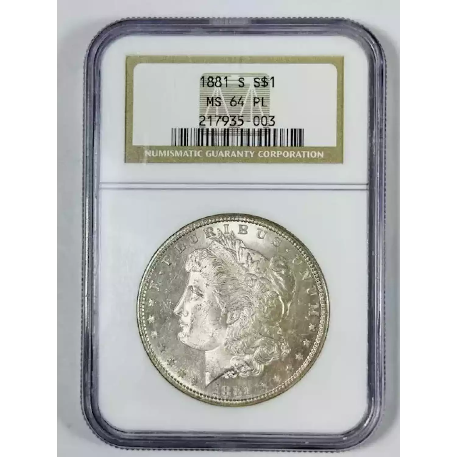 1881-S Morgan Silver Dollar NGC MS-64 PL Proof Like - Bob Paul Rare Coins