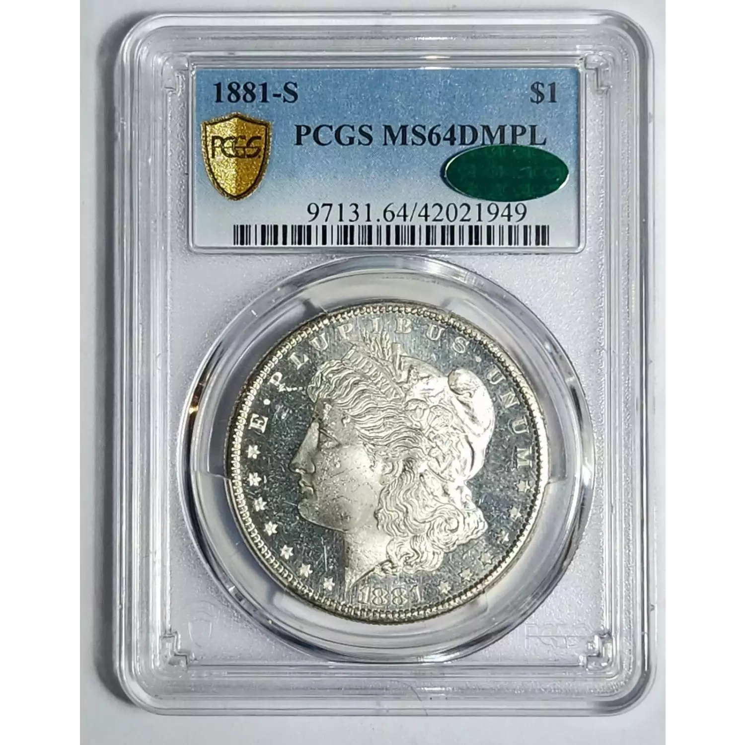 1881-S Morgan Silver Dollar PCGS MS-64 DMPL - A SPECIAL COIN - B/W CAC - Bob Paul Rare Coins