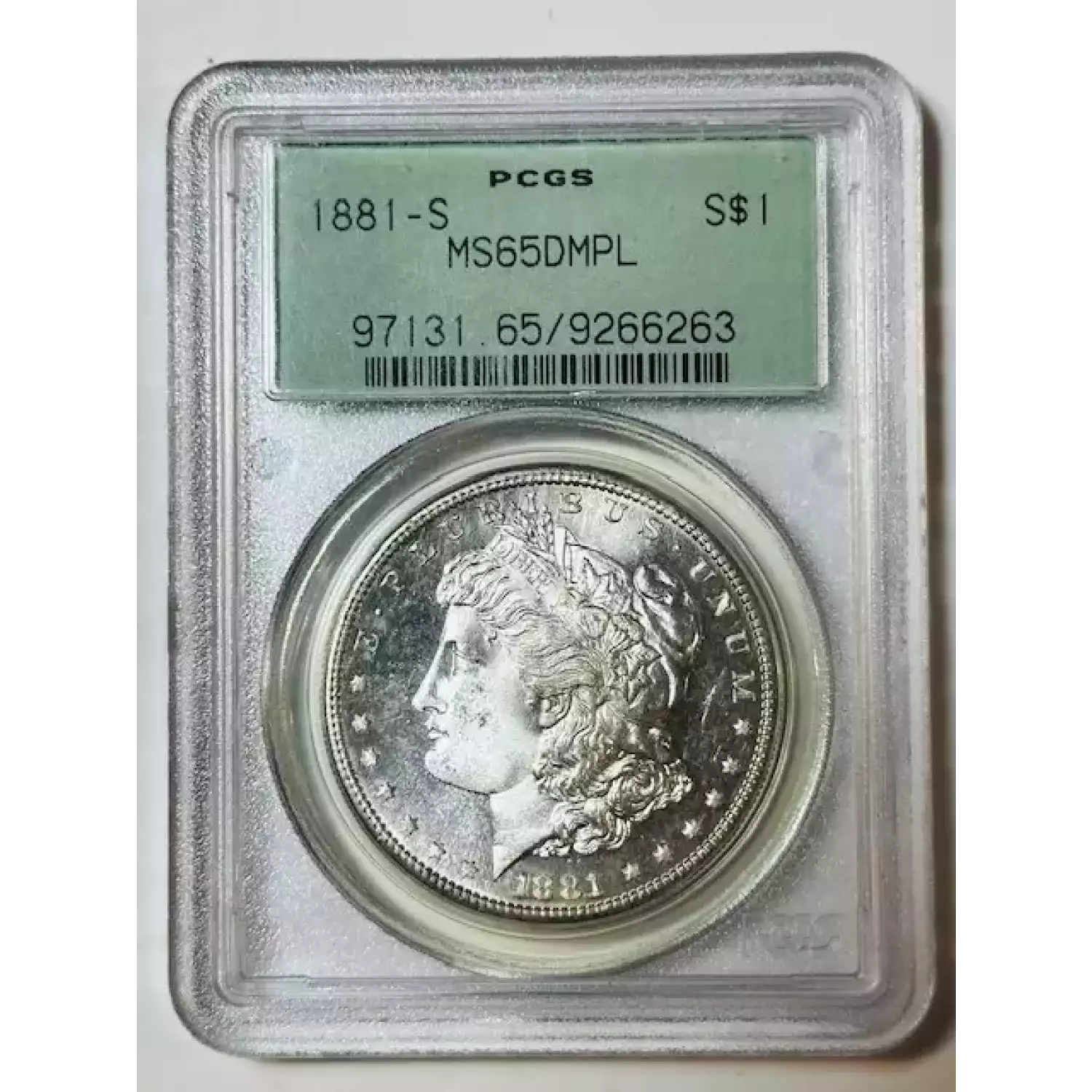 1881-S Morgan Silver Dollar PCGS MS-65 DMPL Premium Quality!++ Old Green Holder OGH - Bob Paul ...