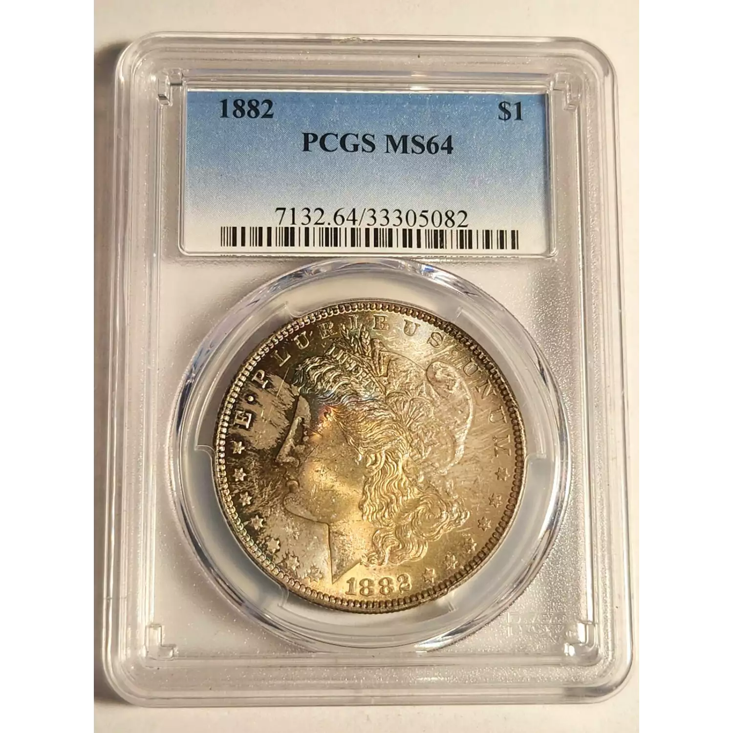 1882 Morgan Silver Dollar PCGS MS-64 - PRETTY TONING - Bob Paul Rare Coins