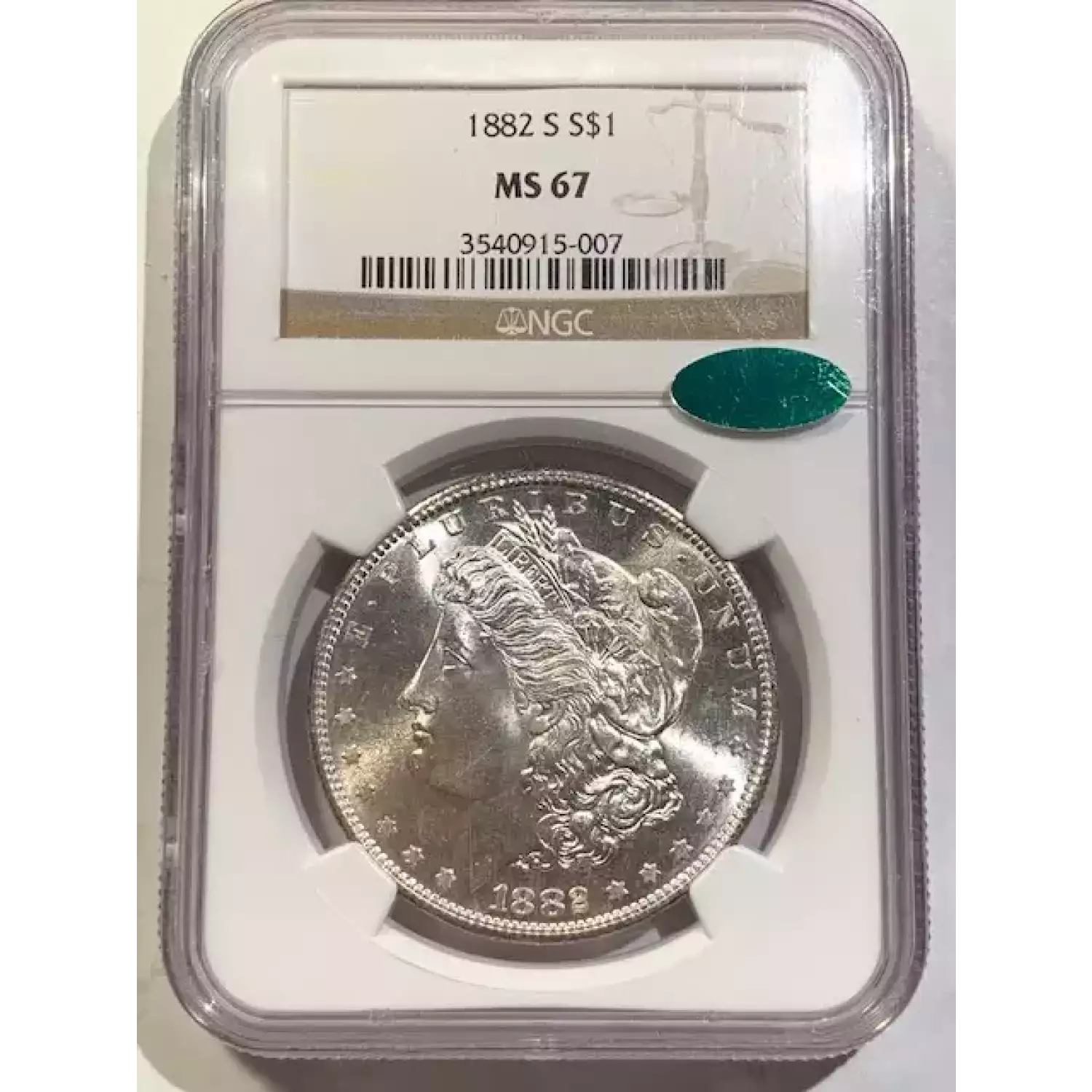 1882-S Morgan Silver Dollar NGC MS-67 CAC - Bob Paul Rare Coins
